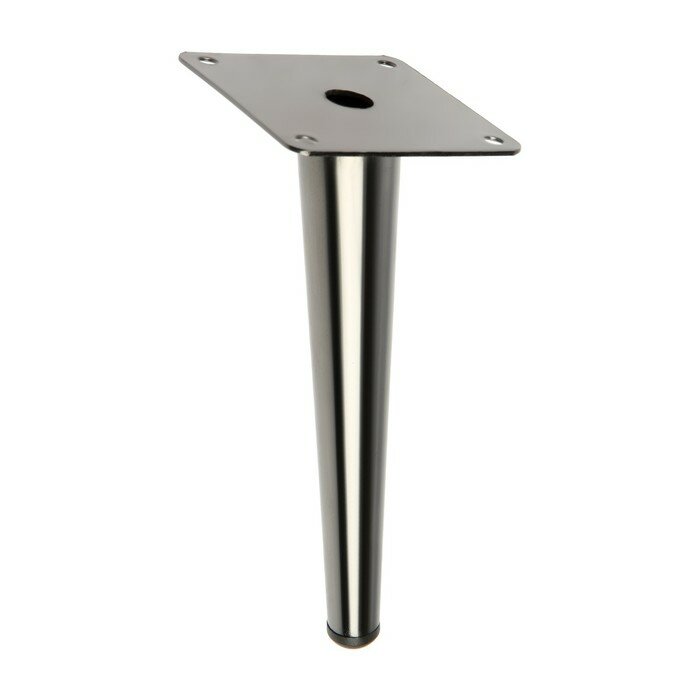 Опора мебельная CAPPIO OP07, h=200 мм, толщина площадки 1.8 мм, цвет глянцевый черный