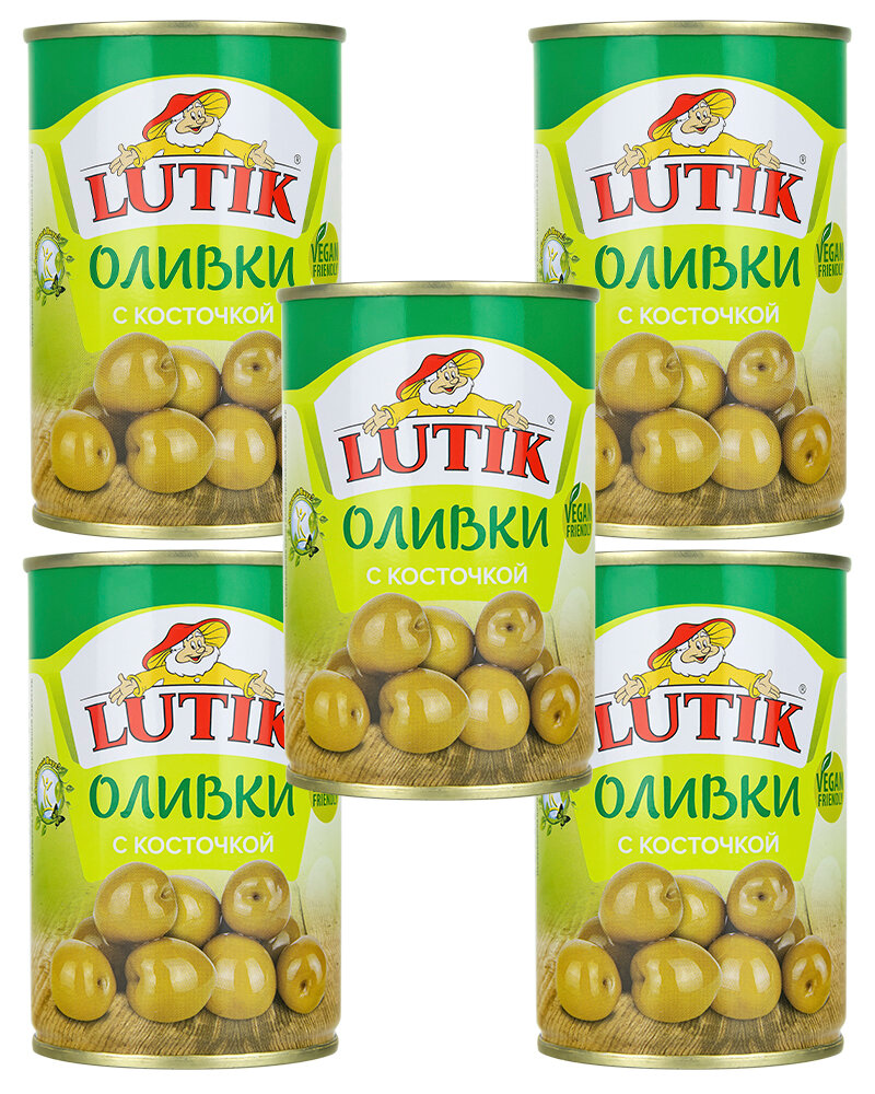 Оливки Lutik с косточкой, 280 гр.- 5 шт