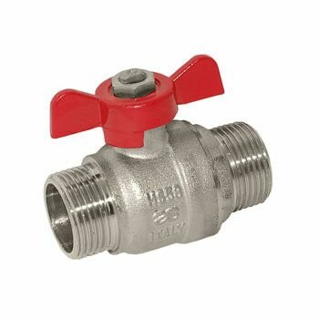 Кран шаровой латунь 1 дюйм, ручка бабочка наружная резьба