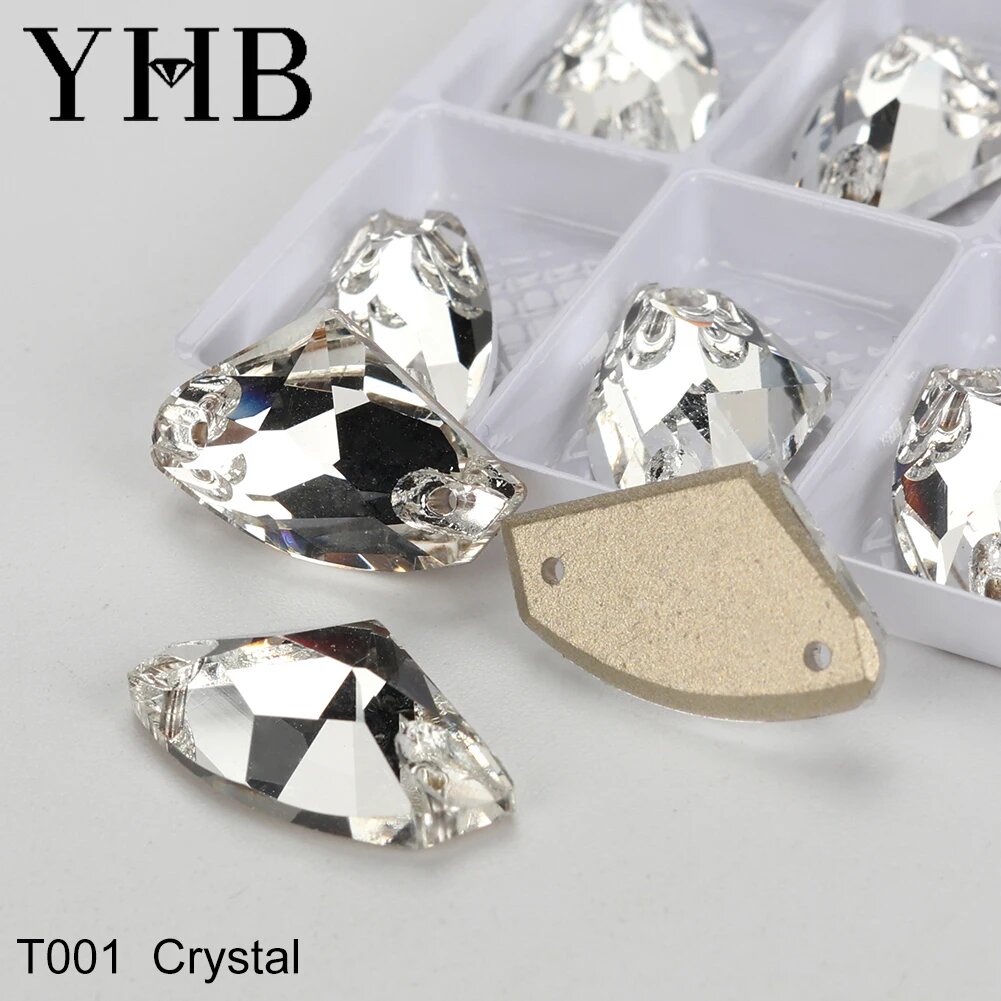 Стразы YHB серебряные, 36шт 9мм/14мм, T001 Crystal