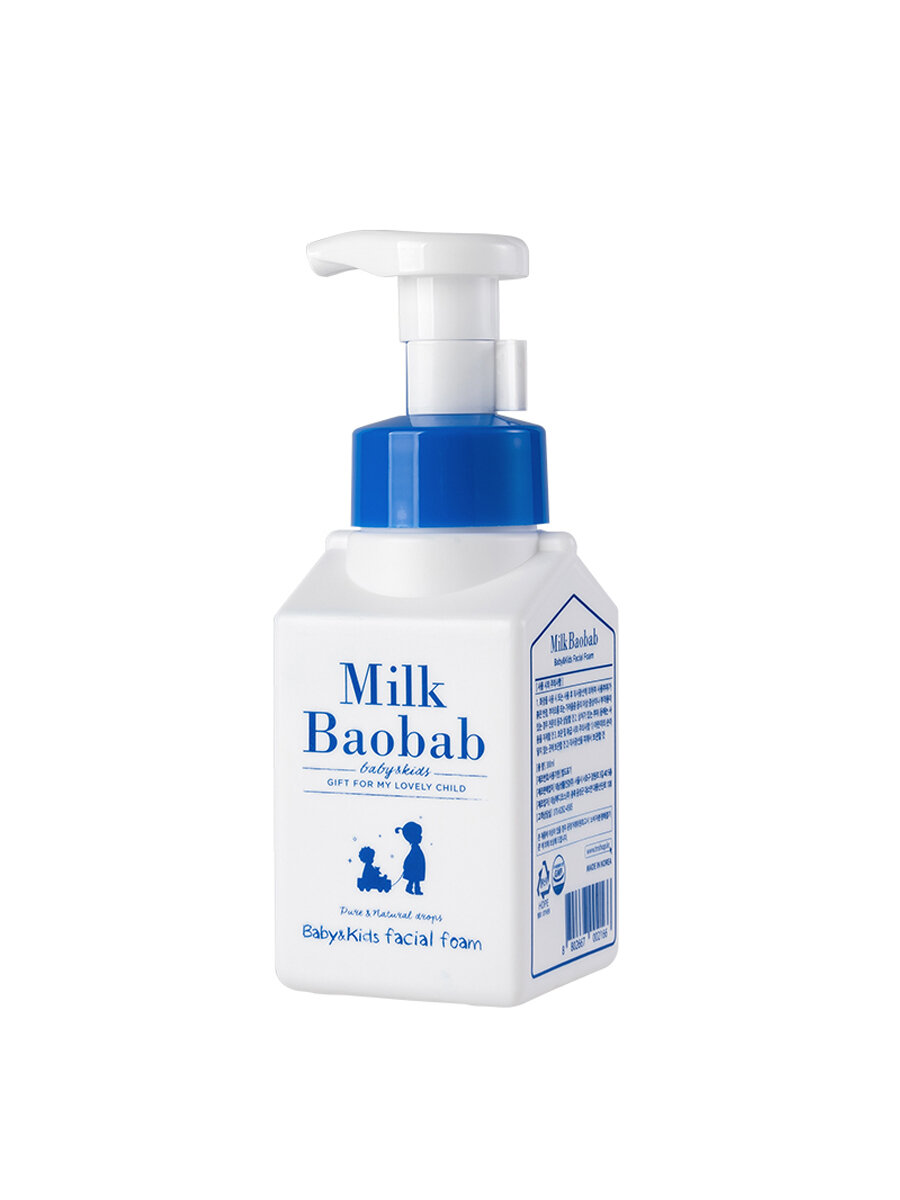 MilkBaobab Детская пенка-мусс для умывания, Baby Kids Facial Foam, 300 мл. (дозатор)
