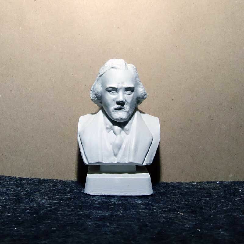 Бюст Глинка в костюме из камня. 60мм. Детализация BG253 Белый. Монолитный тяжёлый