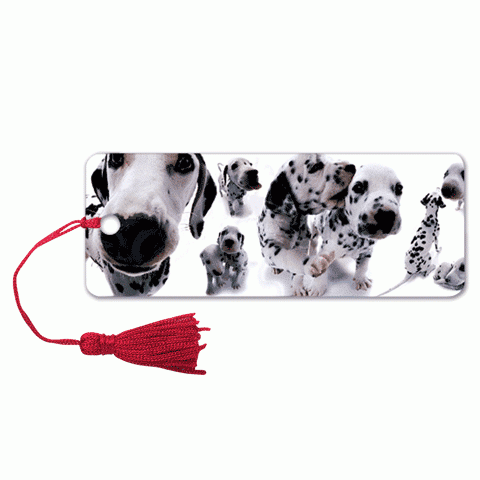 Закладка для книг Brauberg 3D, , объемная, "Далматинцы", с декоративным шнурком-завязкой, 125758