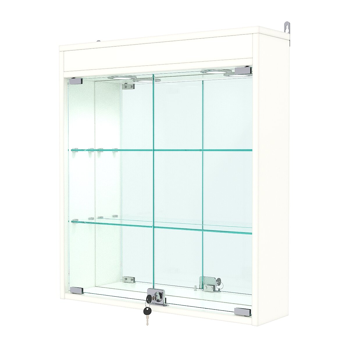 Витрина настенная №1-4А с зеркалом и подсветкой, Белый. Производитель товара - компания Westcom.