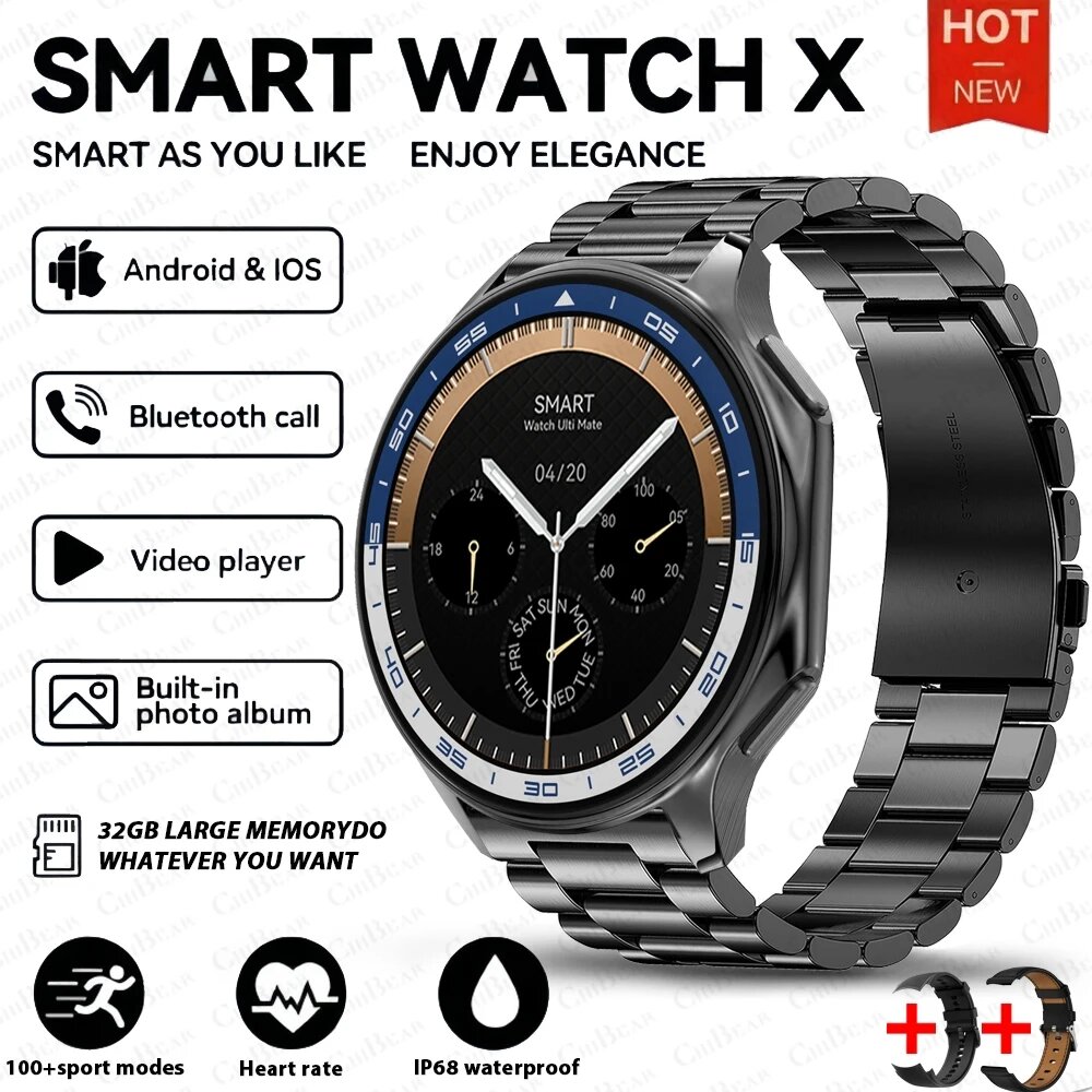 Смарт-часы OPPO Watch X, 32 ГБ, Black steel1