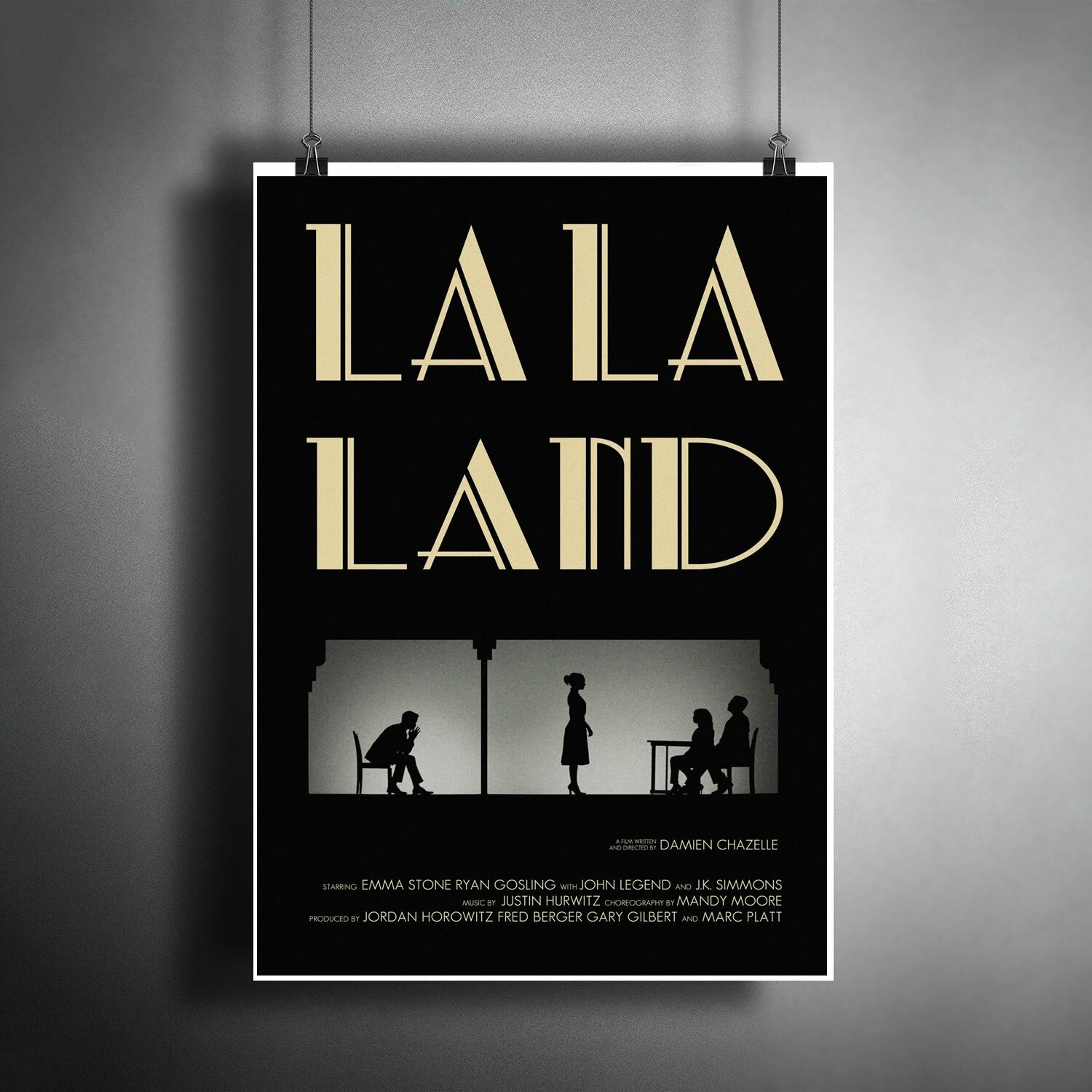 Постер плакат для интерьера "Фильм: Ла-Ла Ленд. La La Land. Райан Гослинг, Эмма Стоун"/ Декор дома, офиса, комнаты A3 (297 x 420 мм)