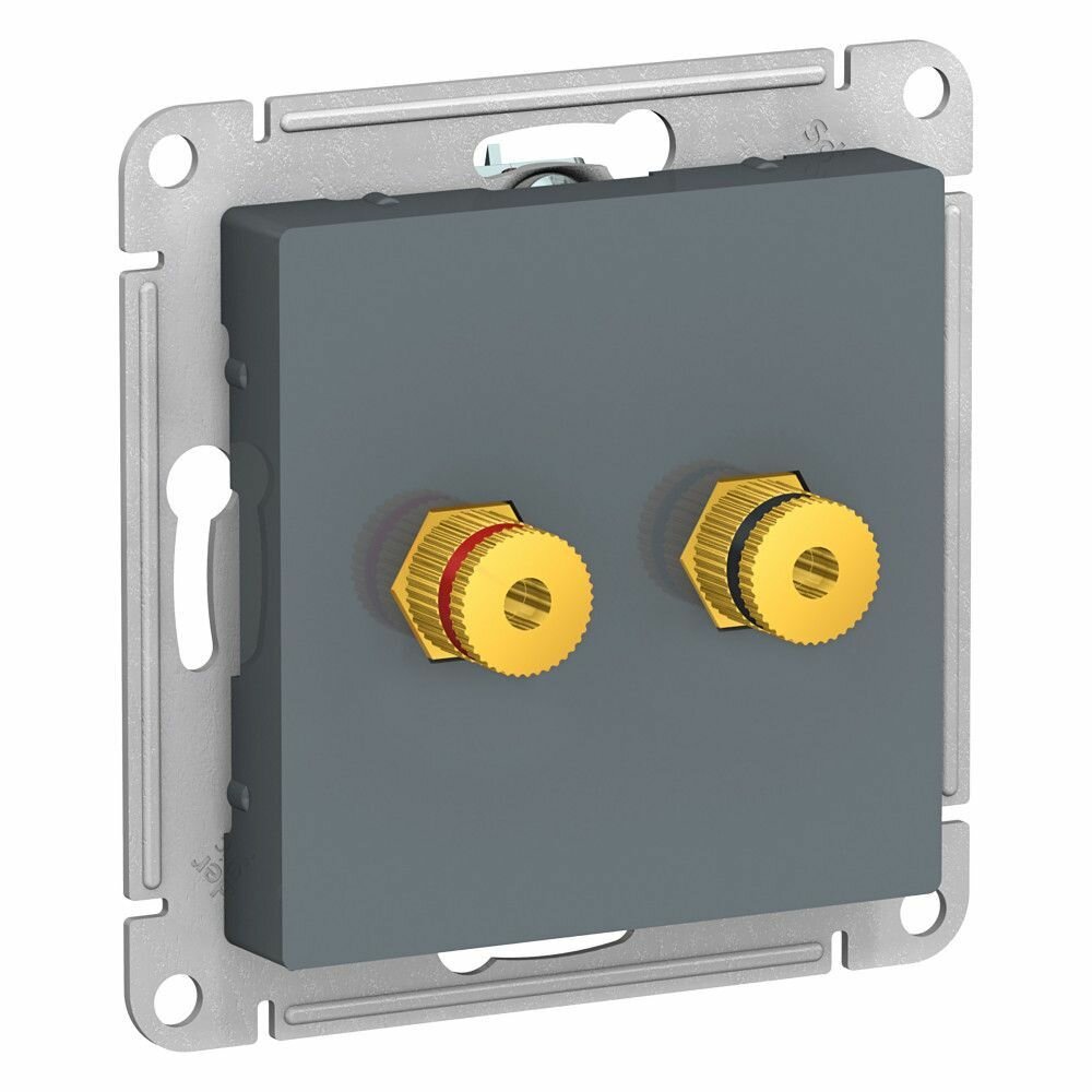 Розетка Schneider Electric AtlasDesign "Грифель", аудиорозетка, двухместная, скрытый монтаж, IP20 ATN000787