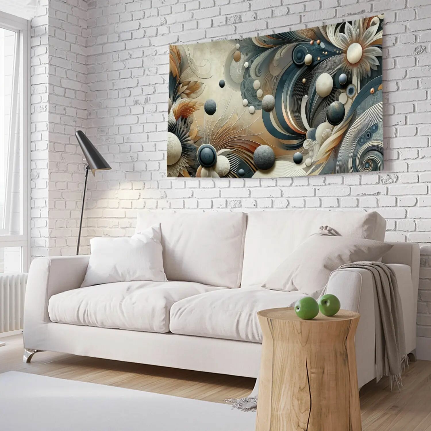 Горизонтальное фотопанно на стену JoyArty "Геометрия растений", из ткани, 100х150 см