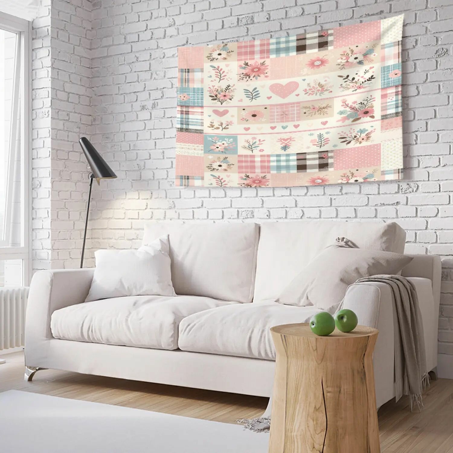 Горизонтальное фотопанно на стену JoyArty "Нежные квадраты", из ткани, 100х150 см