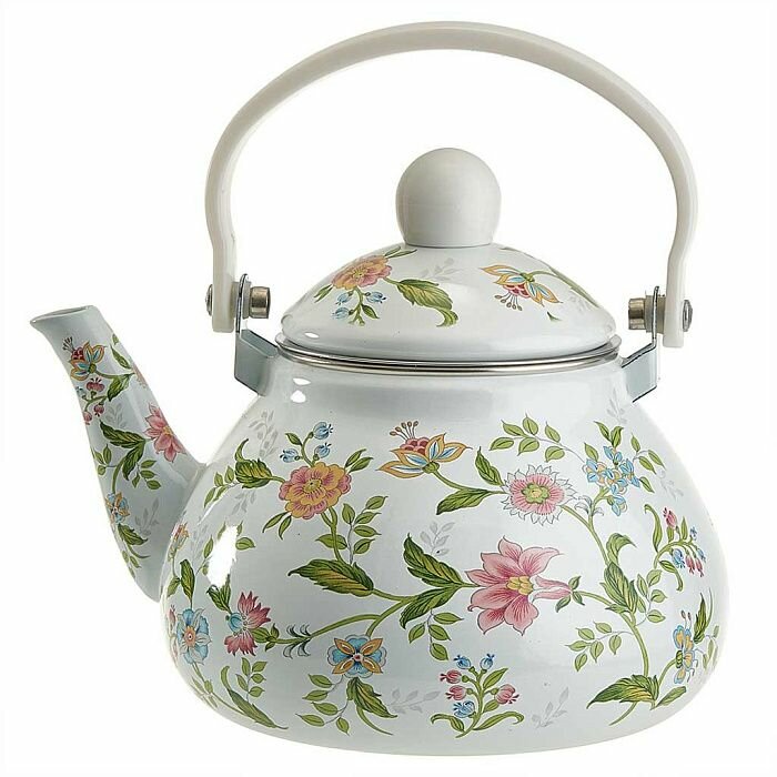 Чайник для плиты Metalloni EM-1310 эмалированный, с фильтром из нержавеющей стали, 1.3 л