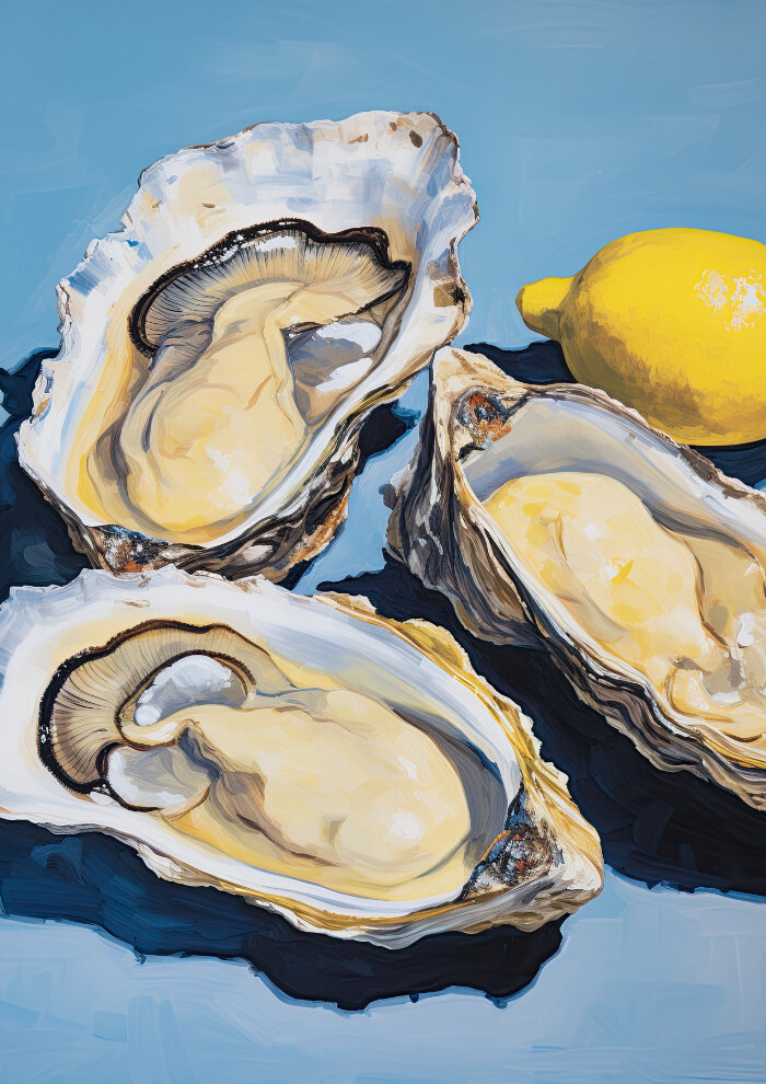 Постер интерьерный DARI DARI «Устрицы с лимоном», А3