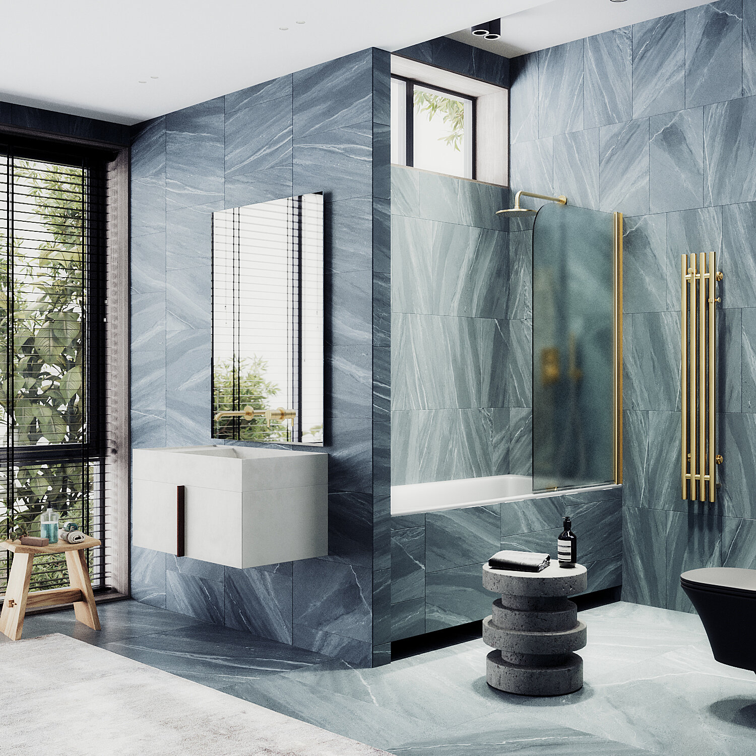 Шторка для ванны MaybahGlass 70х140 MGV-620-3 стекло сатин, профиль золото