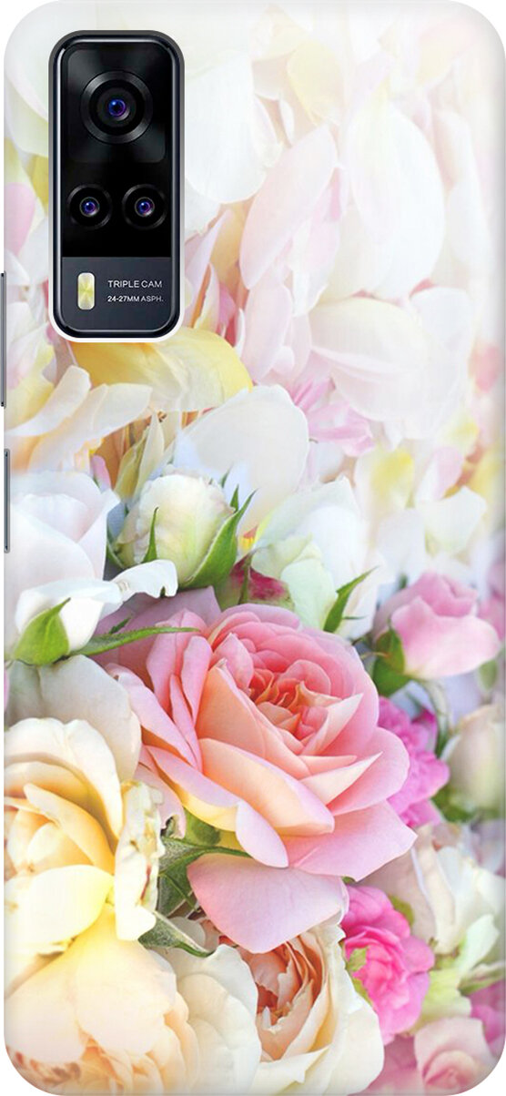 Силиконовый чехол Нежные розы на Vivo Y31 / Y53s 4G / Y51 2020 / Виво У31 / У53с 4Г / У51 2020