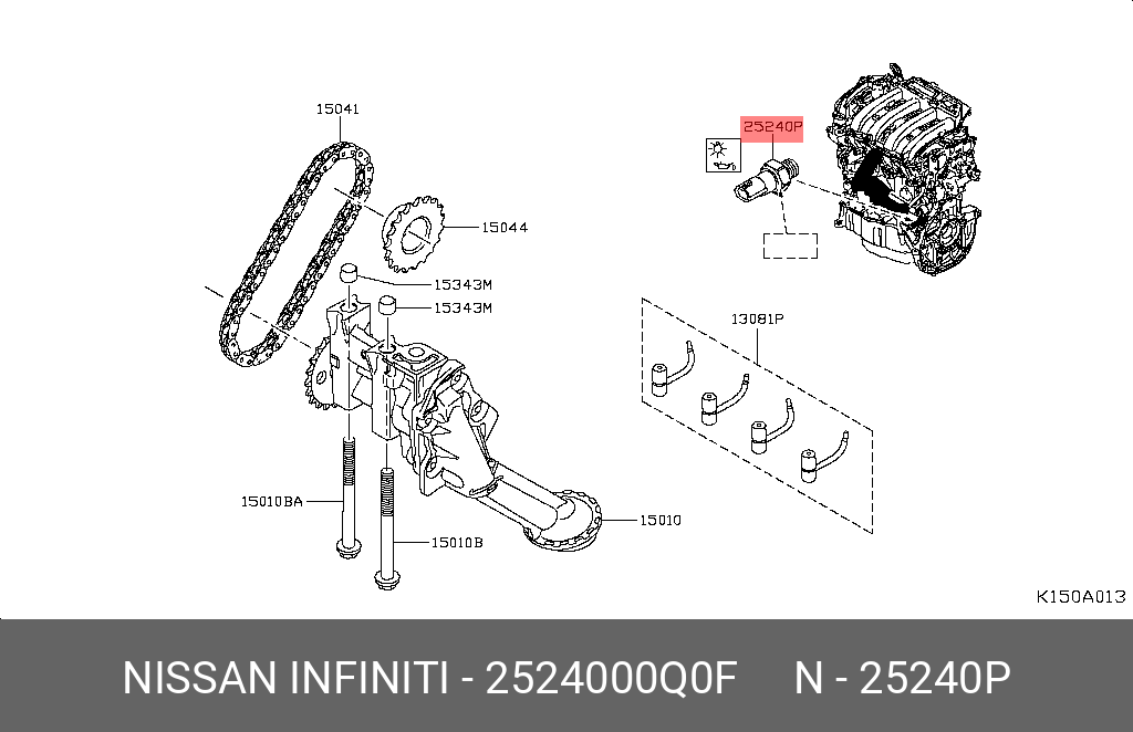 Датчик давления масла Nissan 25240-00Q0F