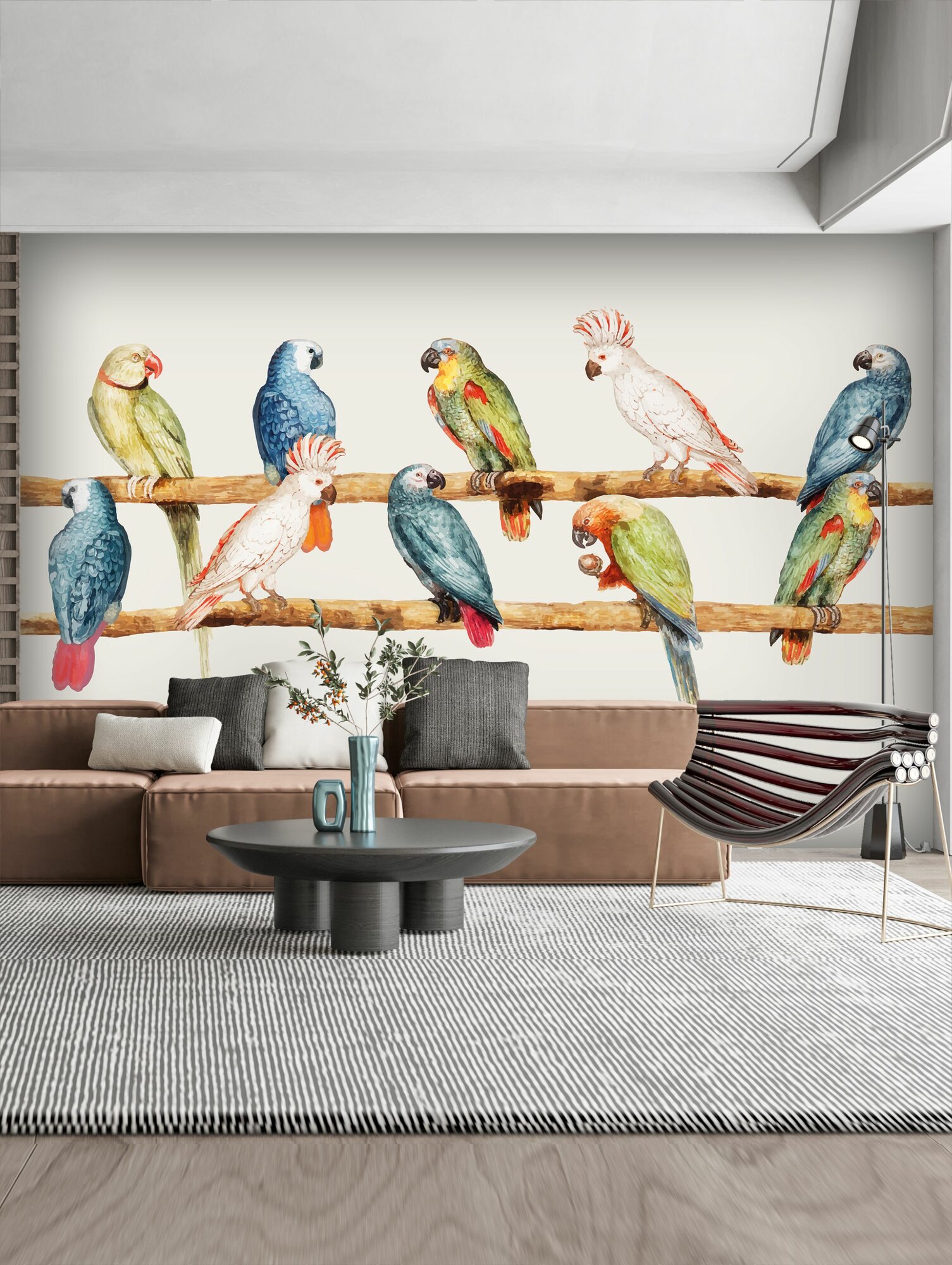 Фотообои Art IrbisPrint на стену Птички попугаи 400х270 на флизелиновой основе