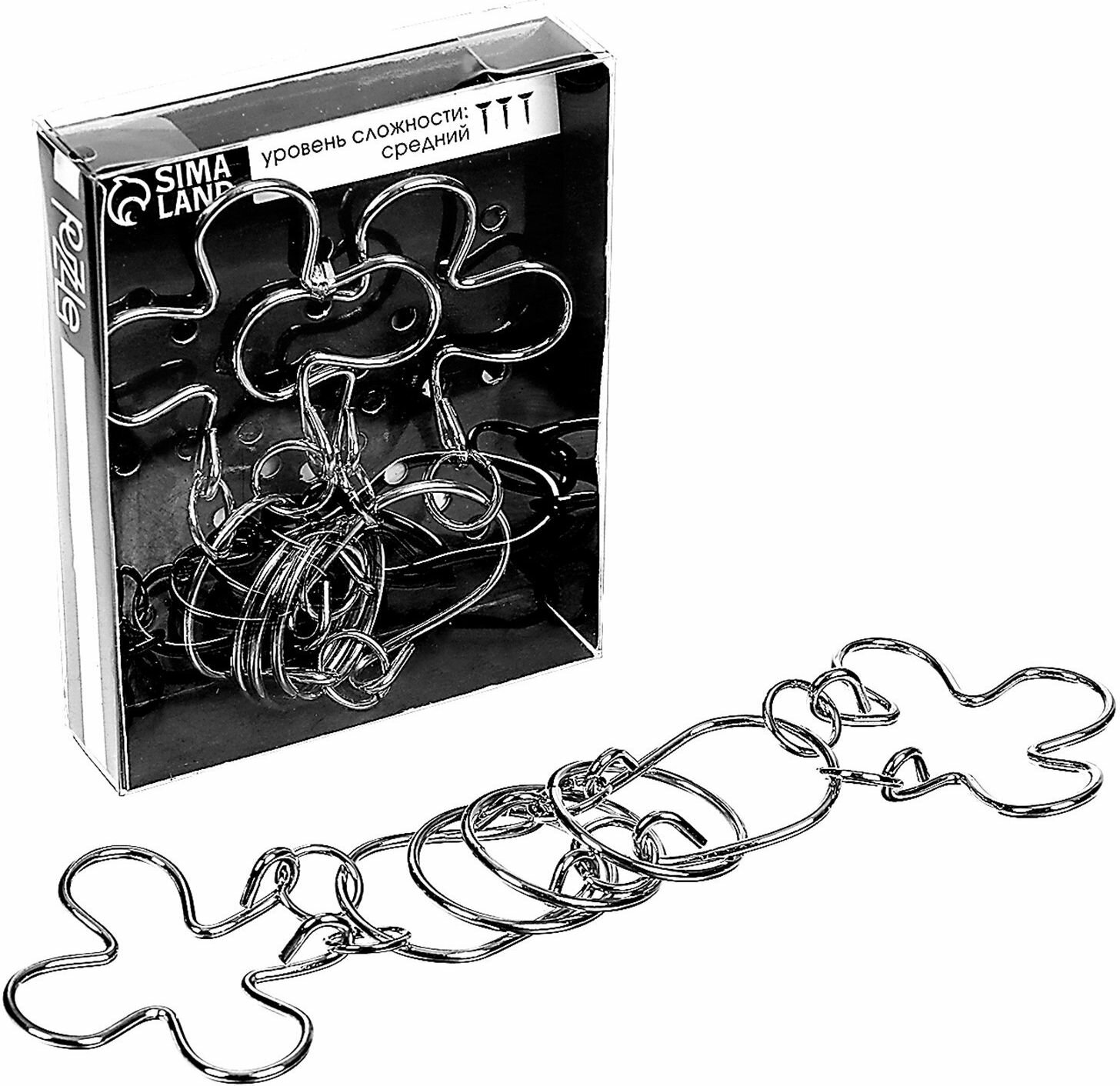 Развивающая игра "Раздели на части" №18, головоломка металлическая петли для детей, тренажер для развития логического мышления, уровень сложности 3