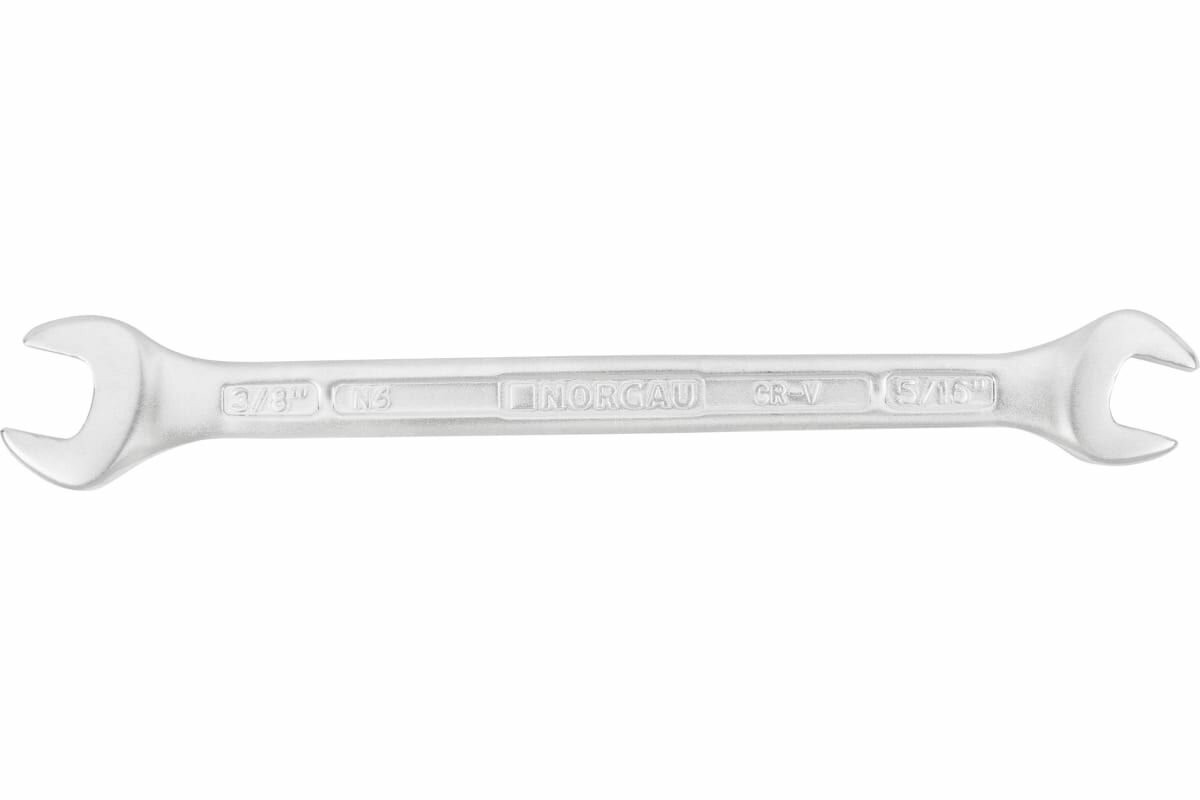 Гаечный ключ дюймовый рожковый NORGAU Industrial двусторонний, 5/16x3/8, HРM High precision machining
