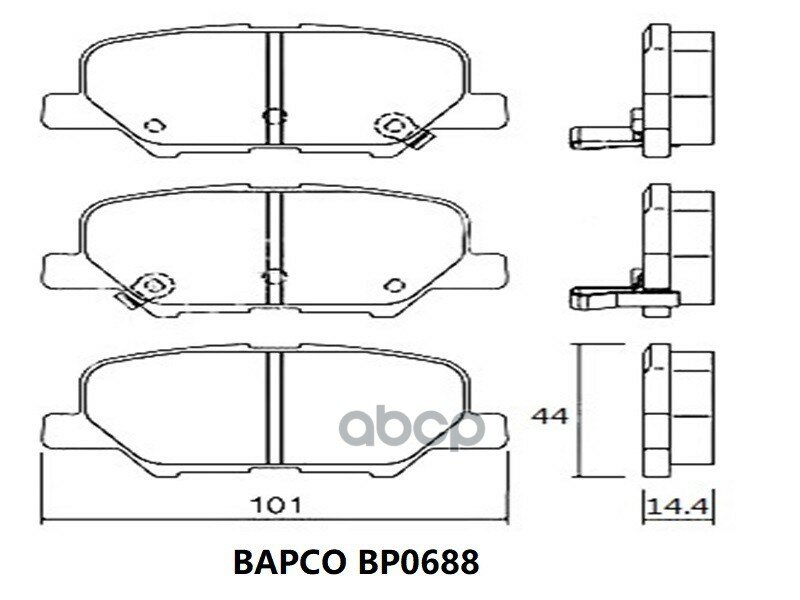 Колодки тормозные дисковые BAPCO арт. BP0688