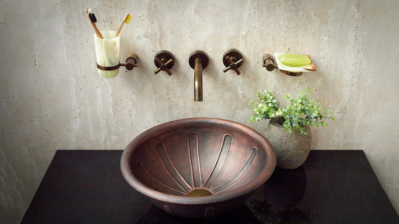 Круглая мойка для ванной из меди Sfera M24 42×42×15 см 0012004124