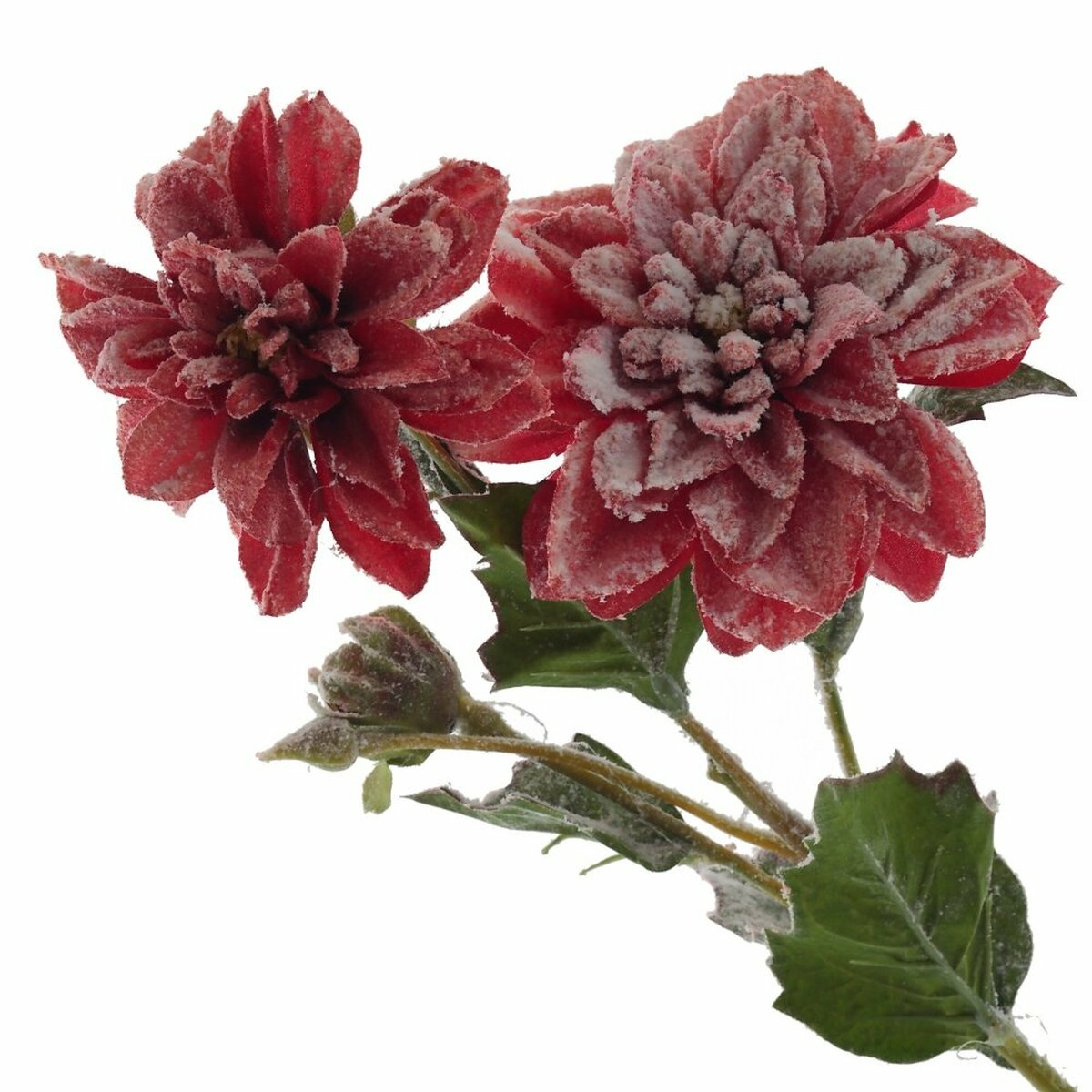 Искусственный цветок "Снежный георгин", полимерные материалы и текстиль, красный, 54 см