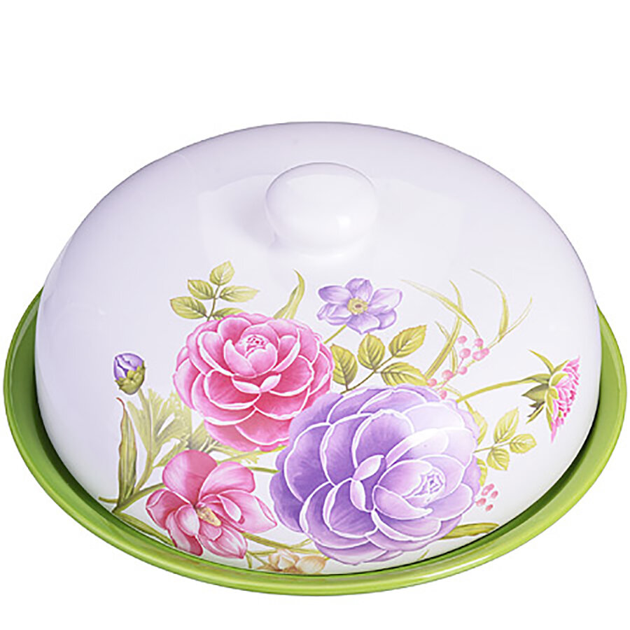 Блюдо для блинов с крышкой Loraine, доломит, 23,8x11 см