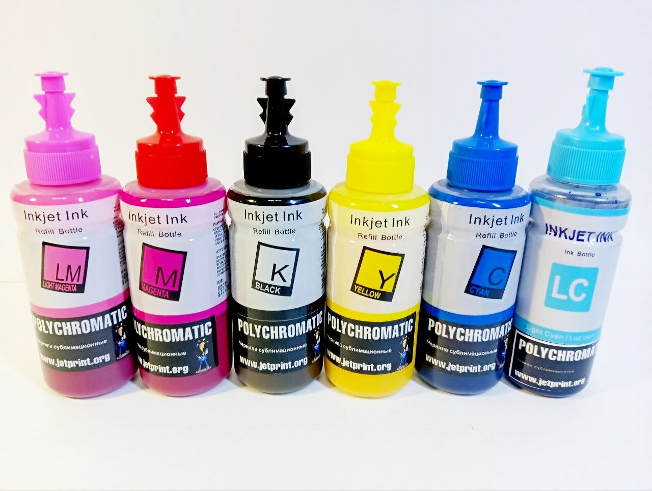 Чернила для сублимации Polychromatic, комплект 6 цветов по 100мл