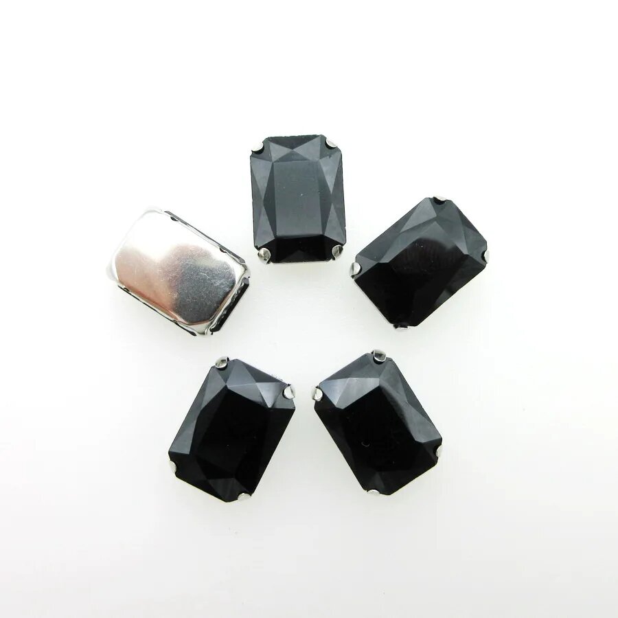 Хрустальные стразы XUCANGJIAN прямоугольной формы 8x10mm 50pcs, A02 Black