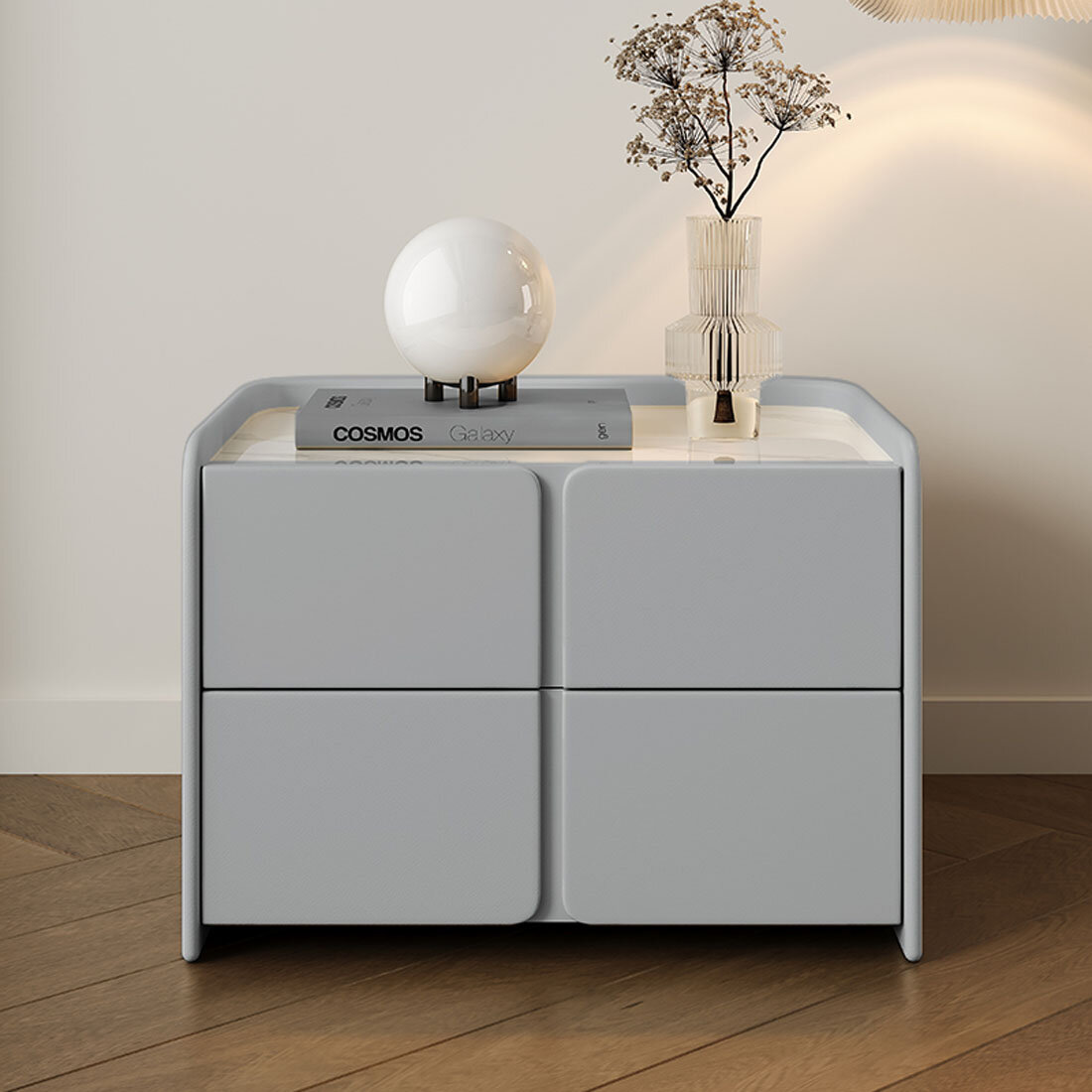 Прикроватная тумбочка с керамической столешницей Gates (серый)