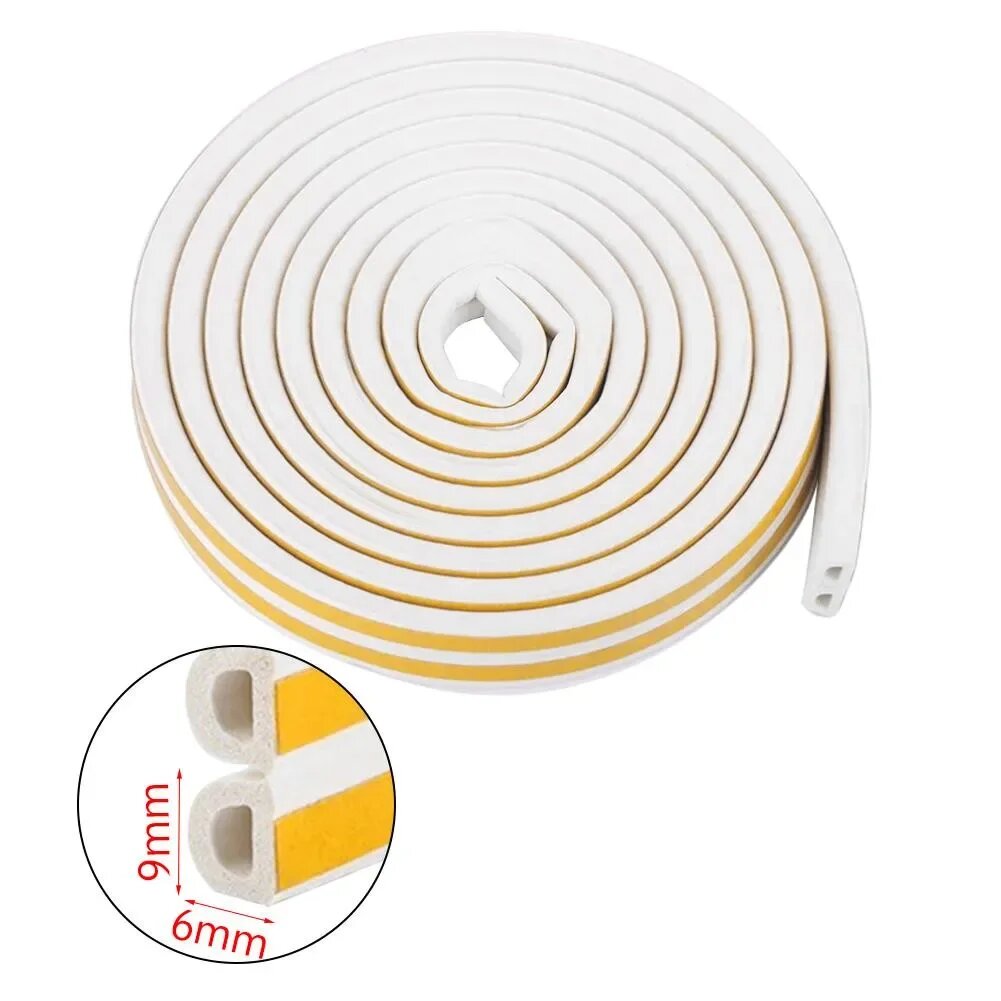 Звукоизолирующая самоклеящаяся лента для дверей и окон 20 м white D Type, 5 Meter