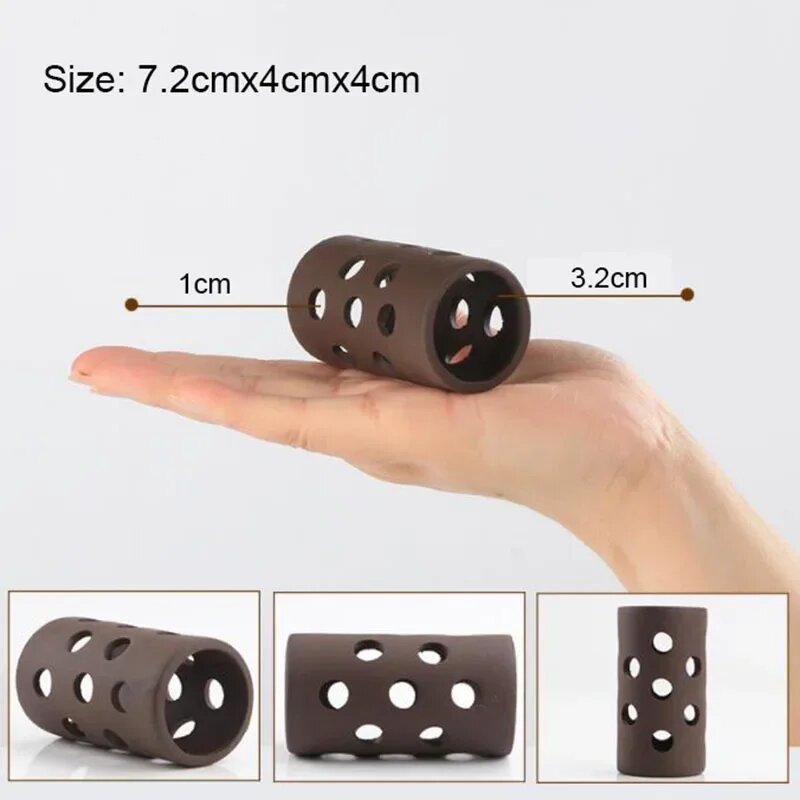 Керамический домик для рыб и креветок Коричневый, Cylindrical