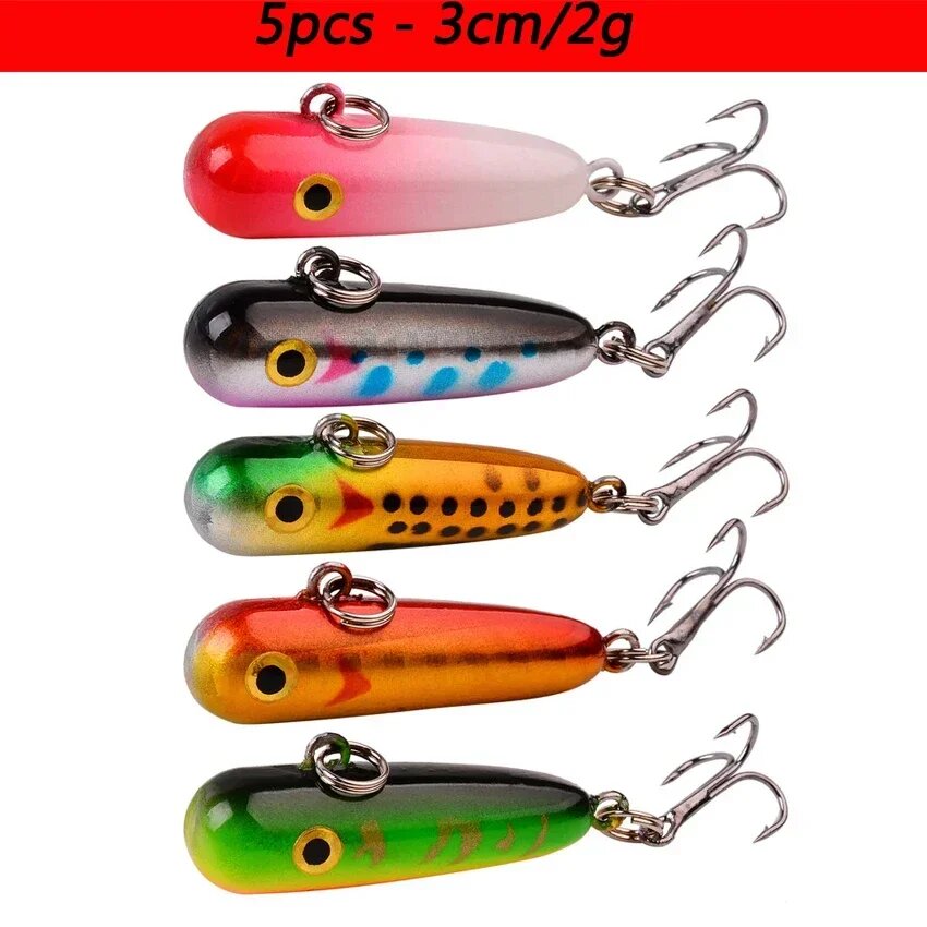 Набор приманок 5шт, 3см, 2г, цвет: 5pcs-2g-3cm