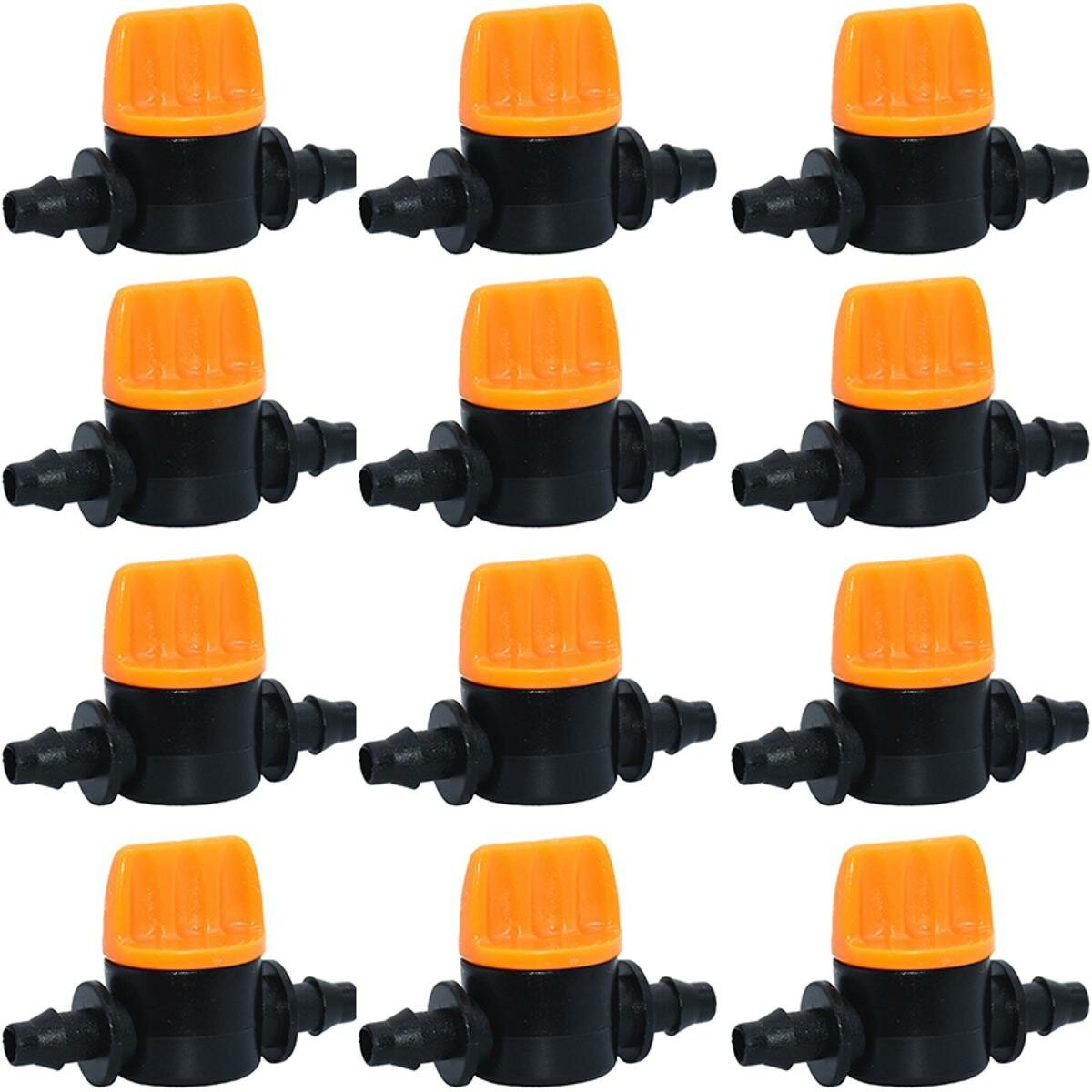 Мини-клапан с 4/7 мм шлангом для полива сада, зазубренный клапан управления потоком воды, сельскохозяйственные инструменты, фитинги для капельного полива