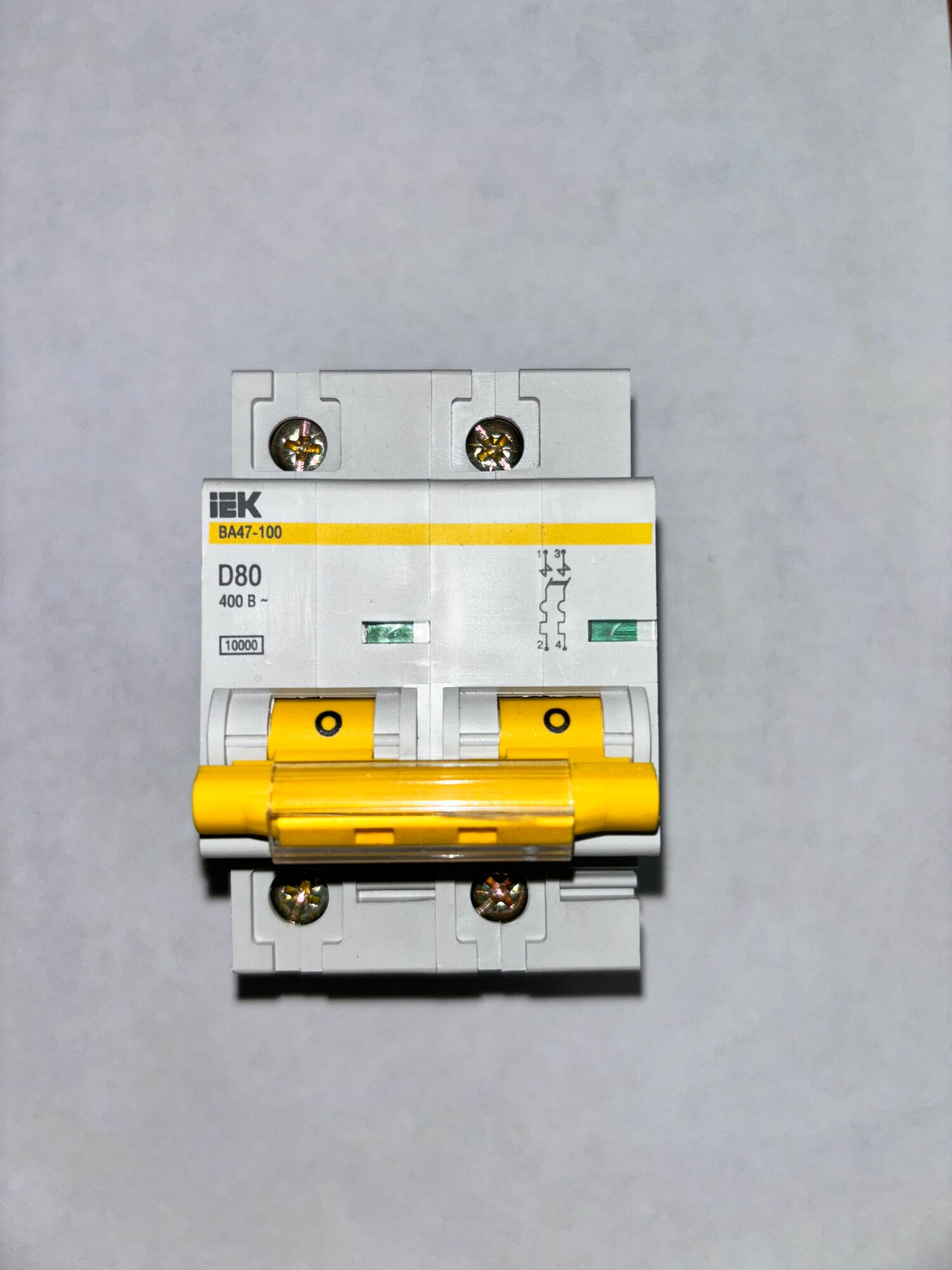 Автоматический выключатель 2х полюсной ВА47-100 d80 ИЭК