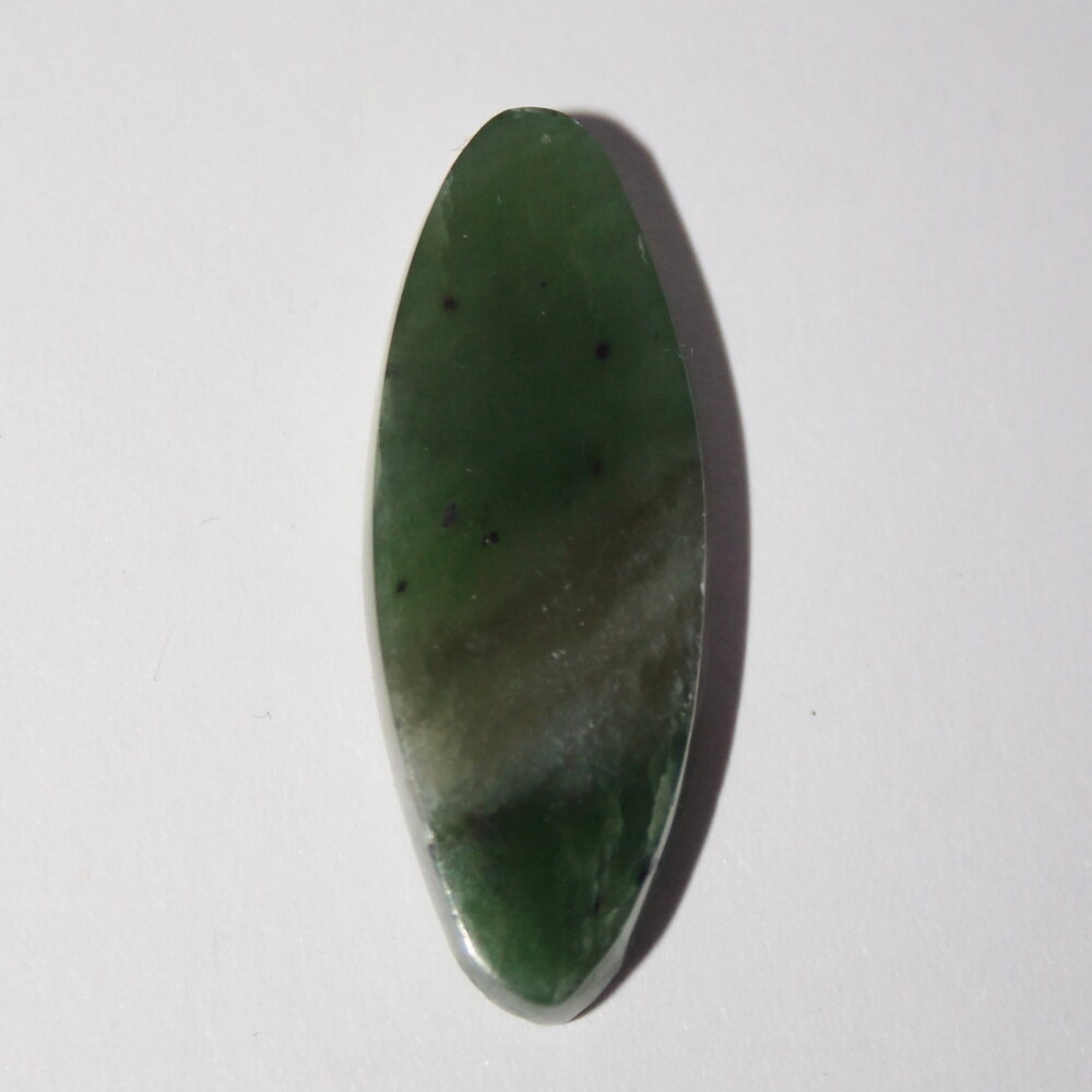 Нефрит кабошон, натуральный камень, 31х12х4 мм, Хакасия, «True Stones»