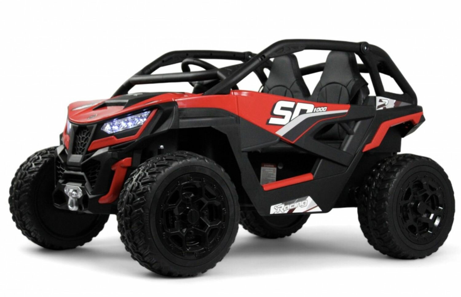 Детский электромобиль RiverToys C555CC с дистанционным управлением, двухместный, полноприводный красный