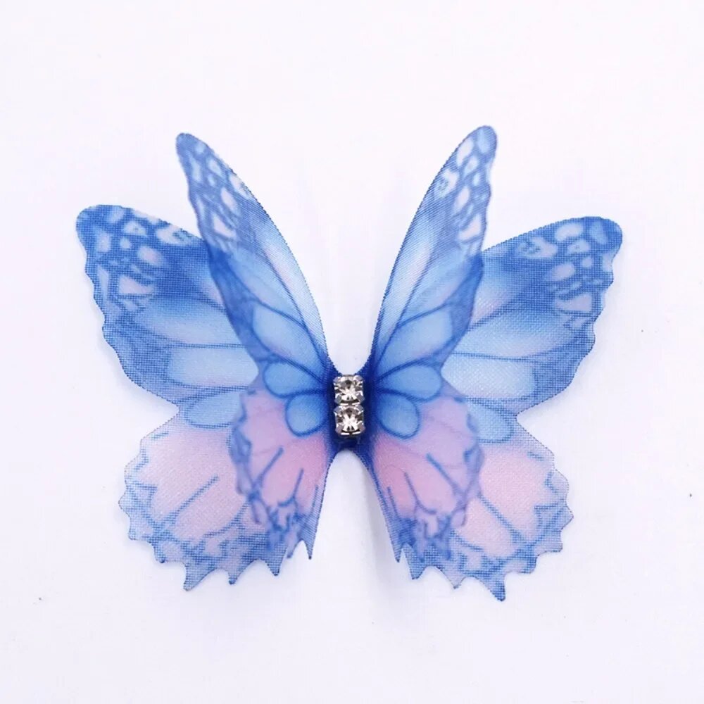 50 шт. Аппликации бабочки из органзы