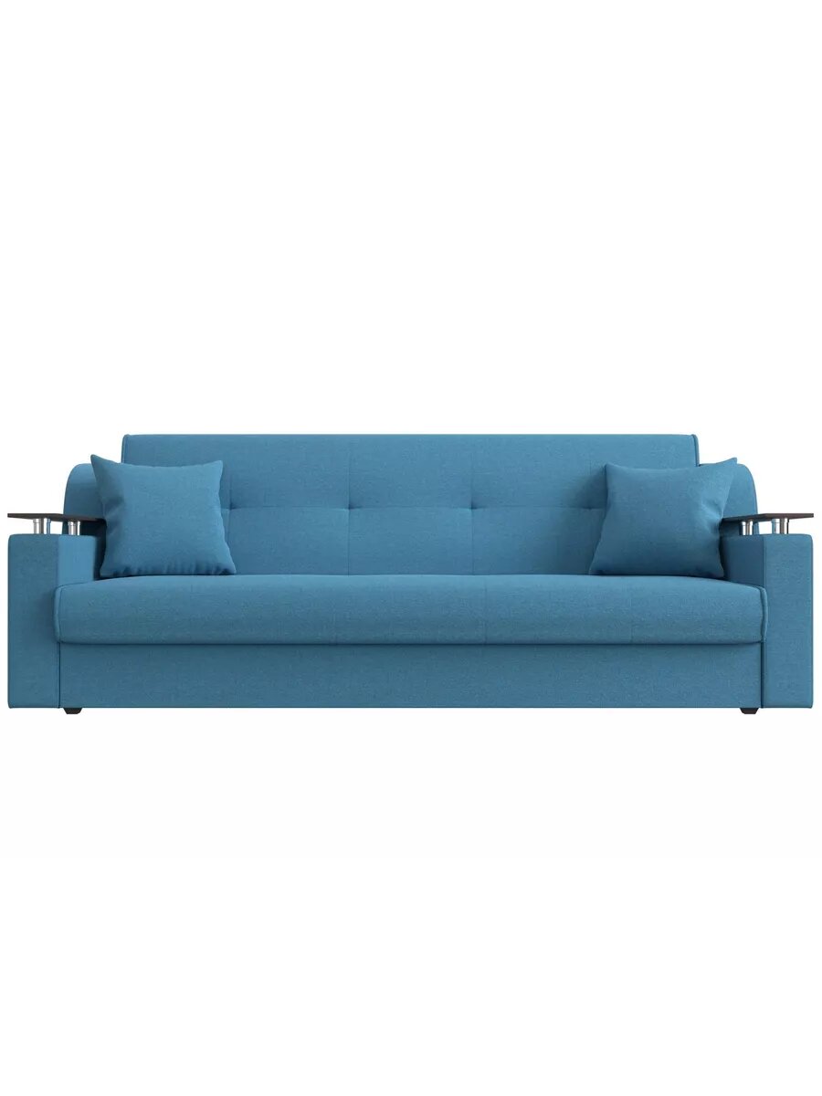 Диван-книжка Сенатор, 3-местный, размер: 208х80см, спальное место: 115х180см, рогожка, голубой