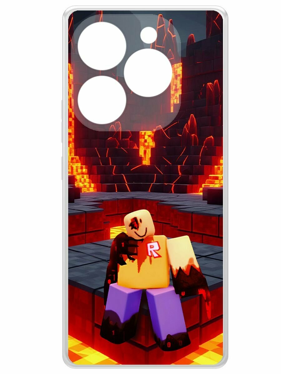 Чехол-накладка Krutoff Clear Case Roblox-Форсакен Джон Доу (Forsaken John Doe) для ITEL S23+