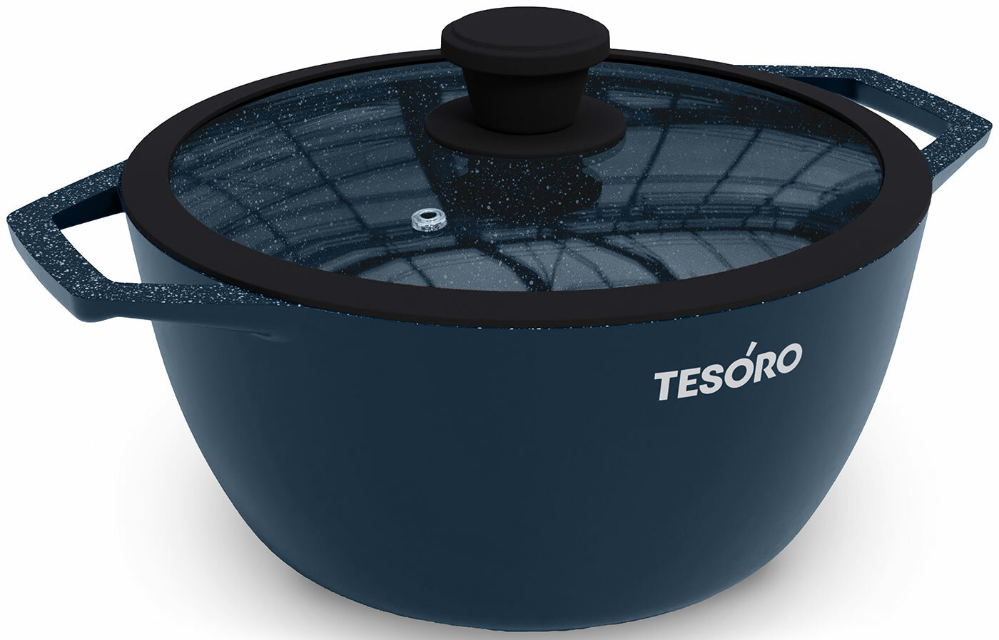 Кастрюля Tesoro Florence Induction total blue, 4 л, с крышкой с силиконовым ободом (TF6640tbi)