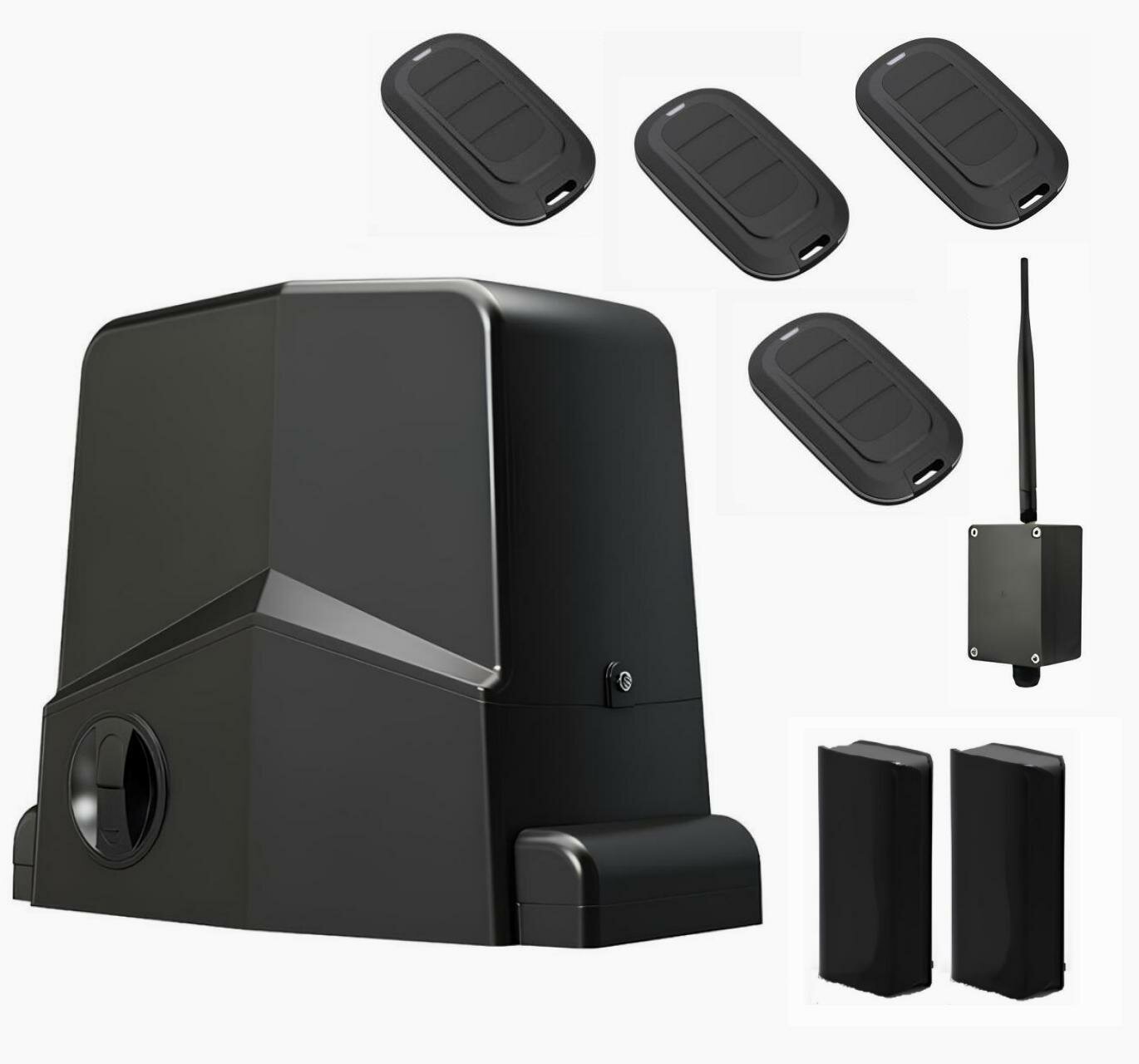 Автоматика для откатных ворот ARW-1000MKIT FA-BT-T4, комплект: привод, фотоэлементы, 4 пульта, Bluetooth-модуль