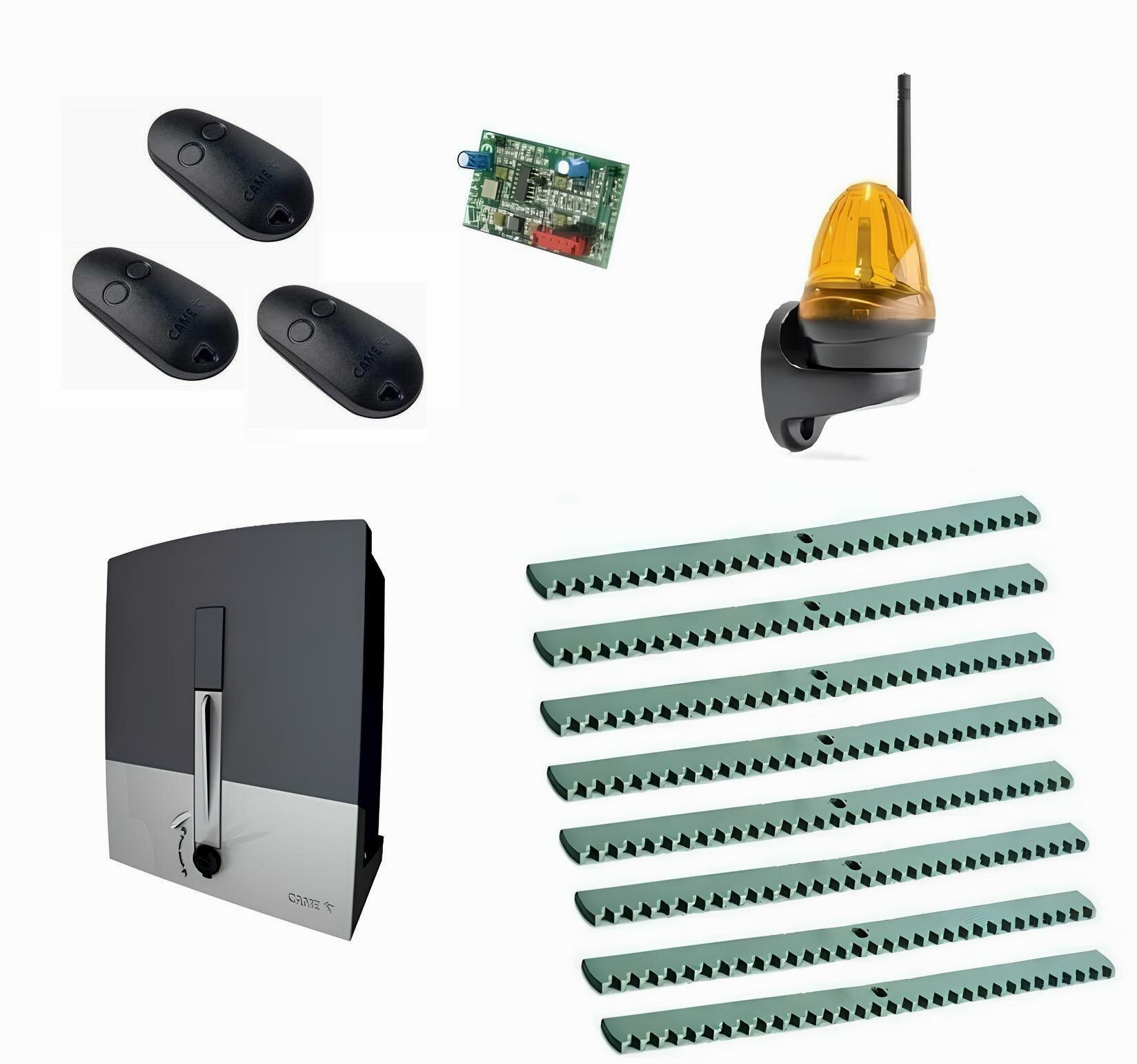 Автоматика для откатных ворот BXL04AGS KIT8-LK-Т3, комплект: привод, радиоприемник, 3 пульта, лампа, 8 реек