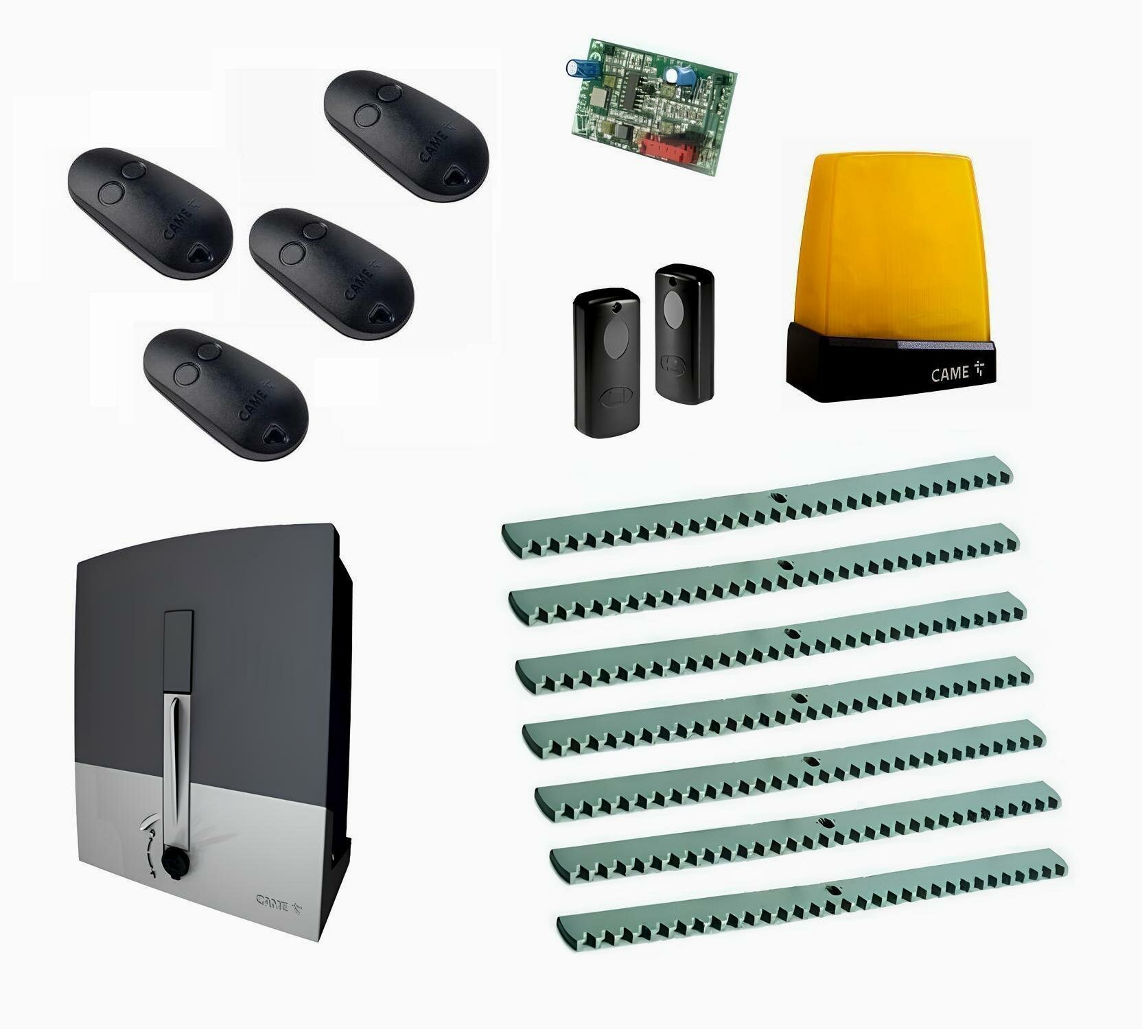 Автоматика для откатных ворот BXL04AGS FULL7-T4, комплект: привод, радиоприемник, 4 пульта, фотоэлементы, лампа, антенна, 7 реек