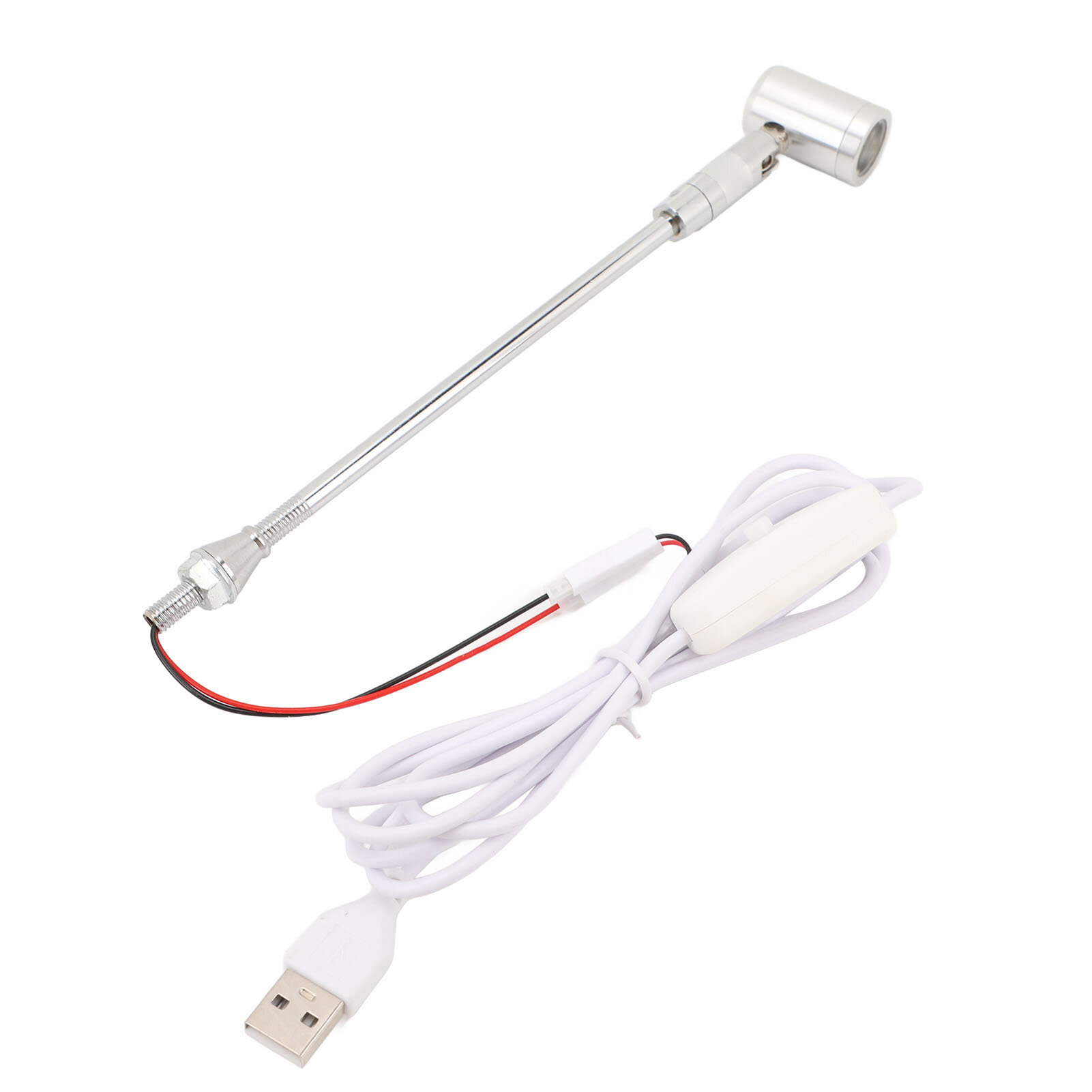 Светодиодный малый прожектор USB, алюминиевый сплав, поворот на 180 градусов, энергосберегающий, долгий срок службы для искусства, ювелирных изделий, живописи, белый свет, высота 20 см, вес 77 г, 1 шт.