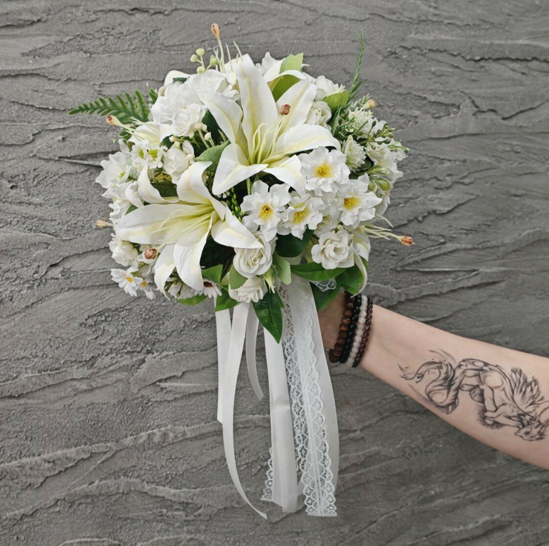 Свадебный букет дублёр невесты на свадьбу из искусственных цветов