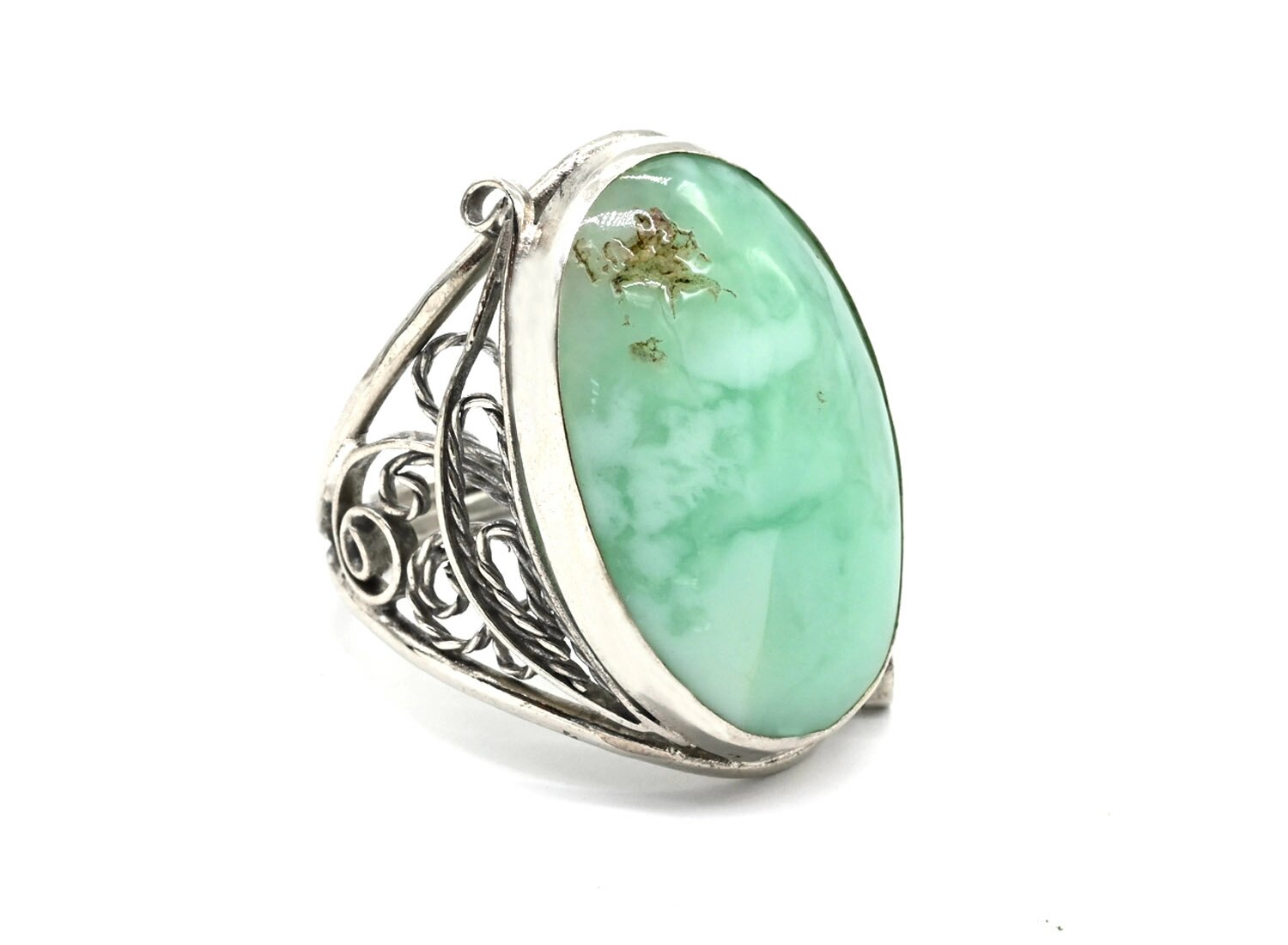 Кольцо, хризопраз