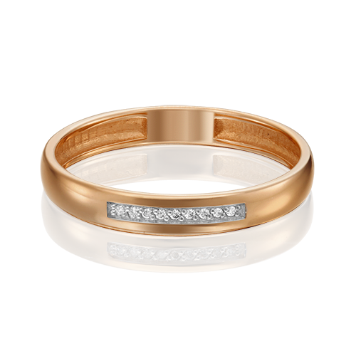 Кольцо, красное золото, 585 проба, бриллиант