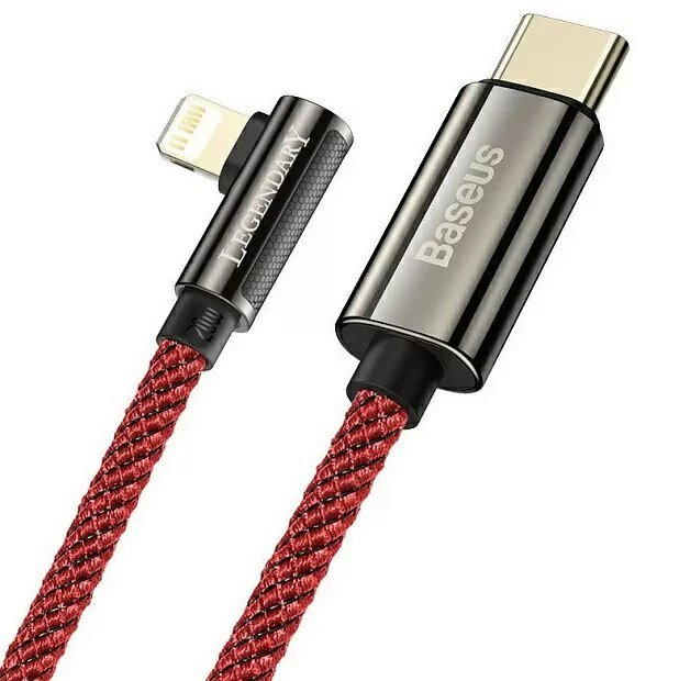 Кабель Baseus Legend Mobile Game Elbow Fast Charging Data Cable USB Type-C to Lightning 20W 1метр Red (CACS000209)