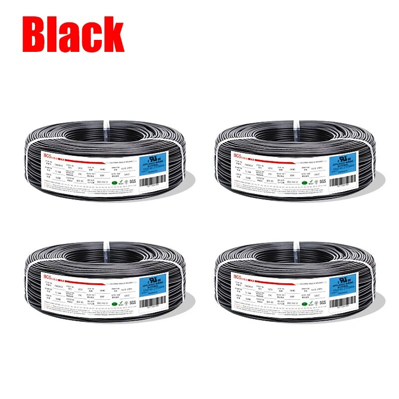 Одножильный экранированный кабель UL1185, 10AWG-26AWG, аудиопровод, сигнальный провод