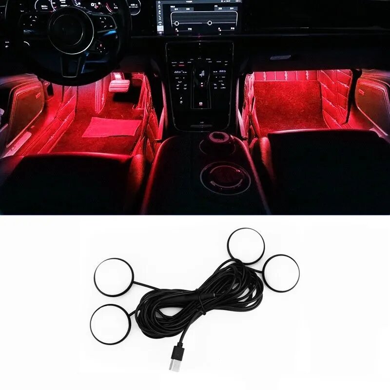 Подсветка салона автомобиля, красная