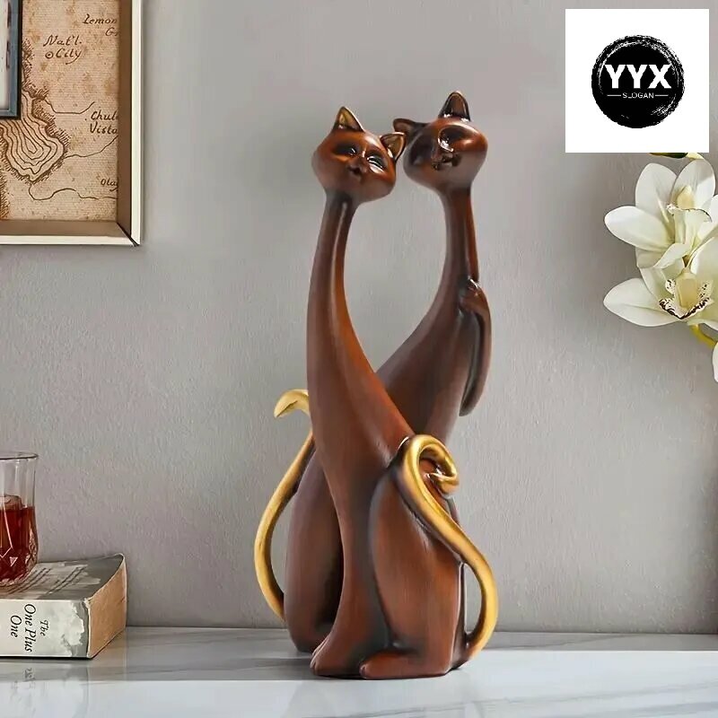 Статуэтка Emilion "Две кошки", смола, ручная работа, 24,5 см